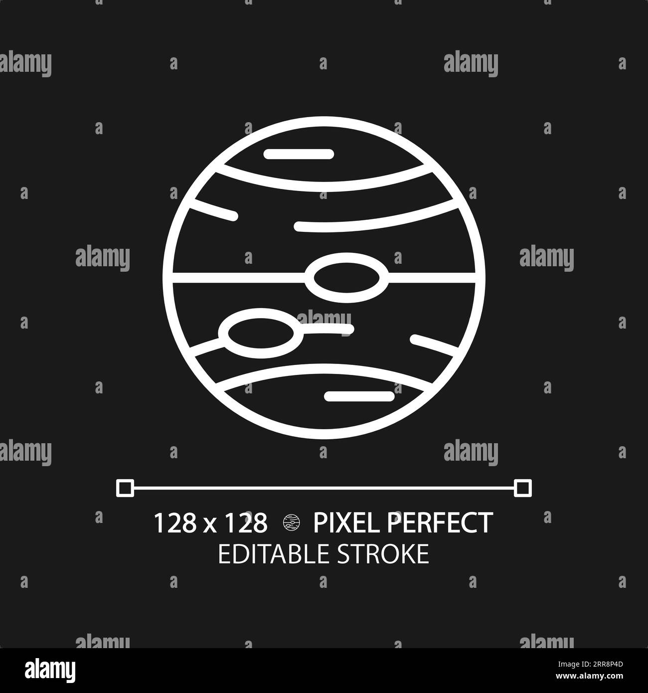 Jupiter pixel perfect white linear icon for dark theme Stock Vector ...
