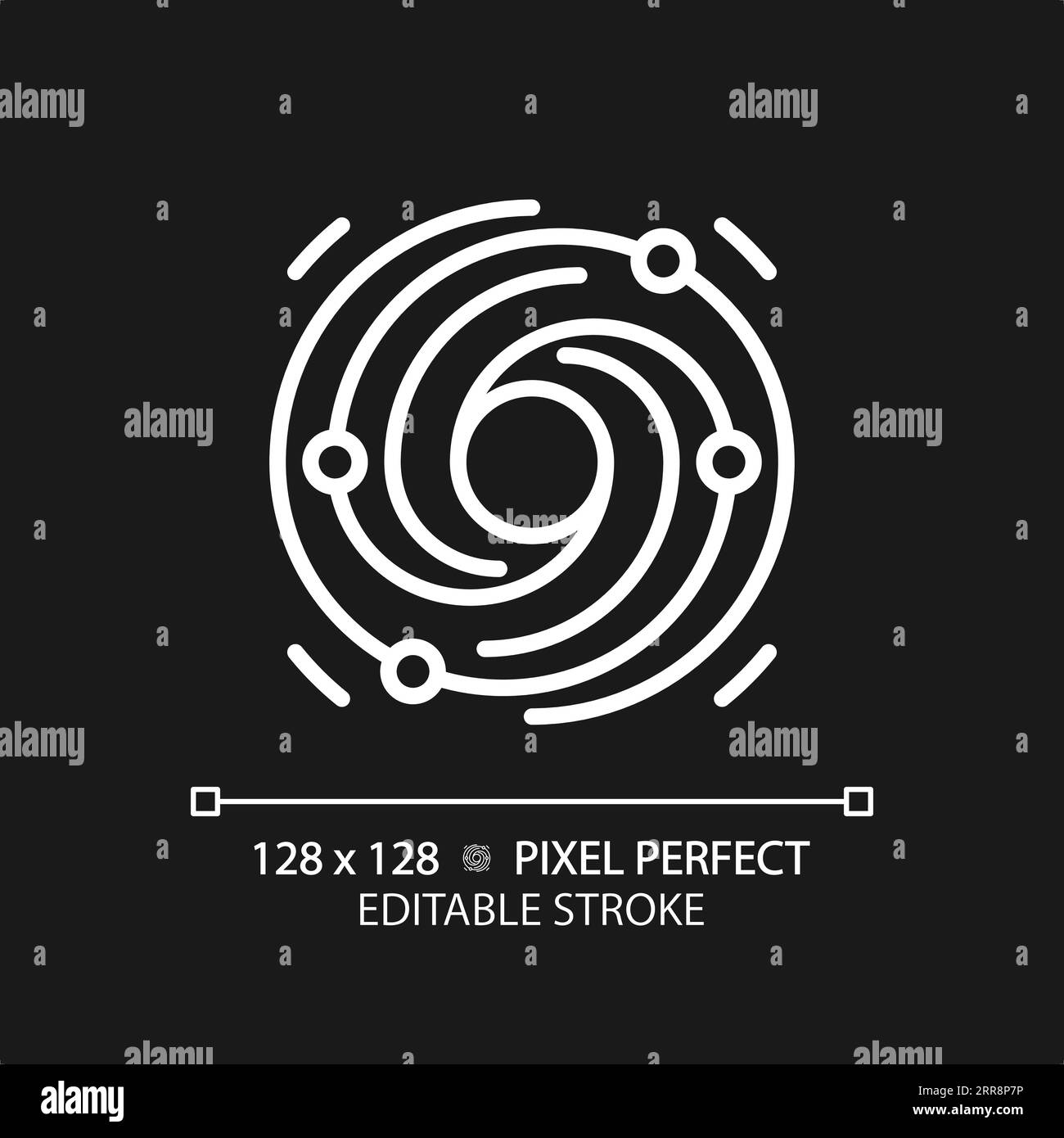 Galaxy pixel perfect white linear icon for dark theme Stock Vector ...