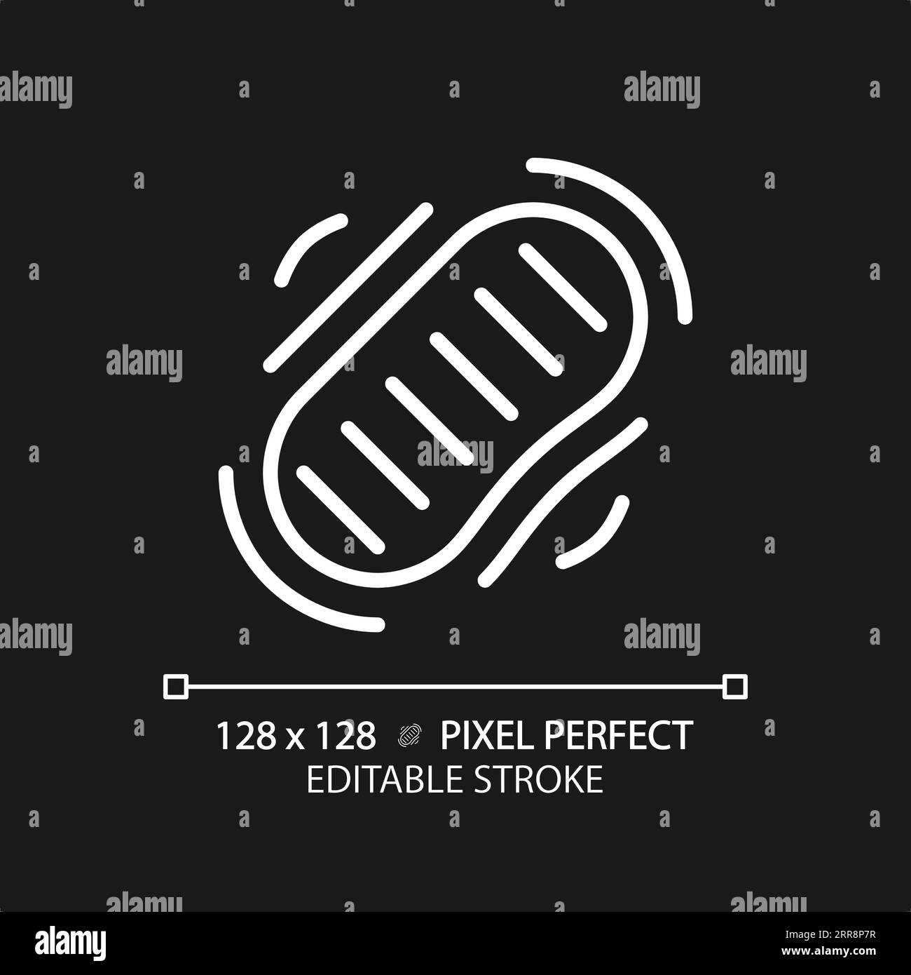 Moon footprint pixel perfect white linear icon for dark theme Stock ...