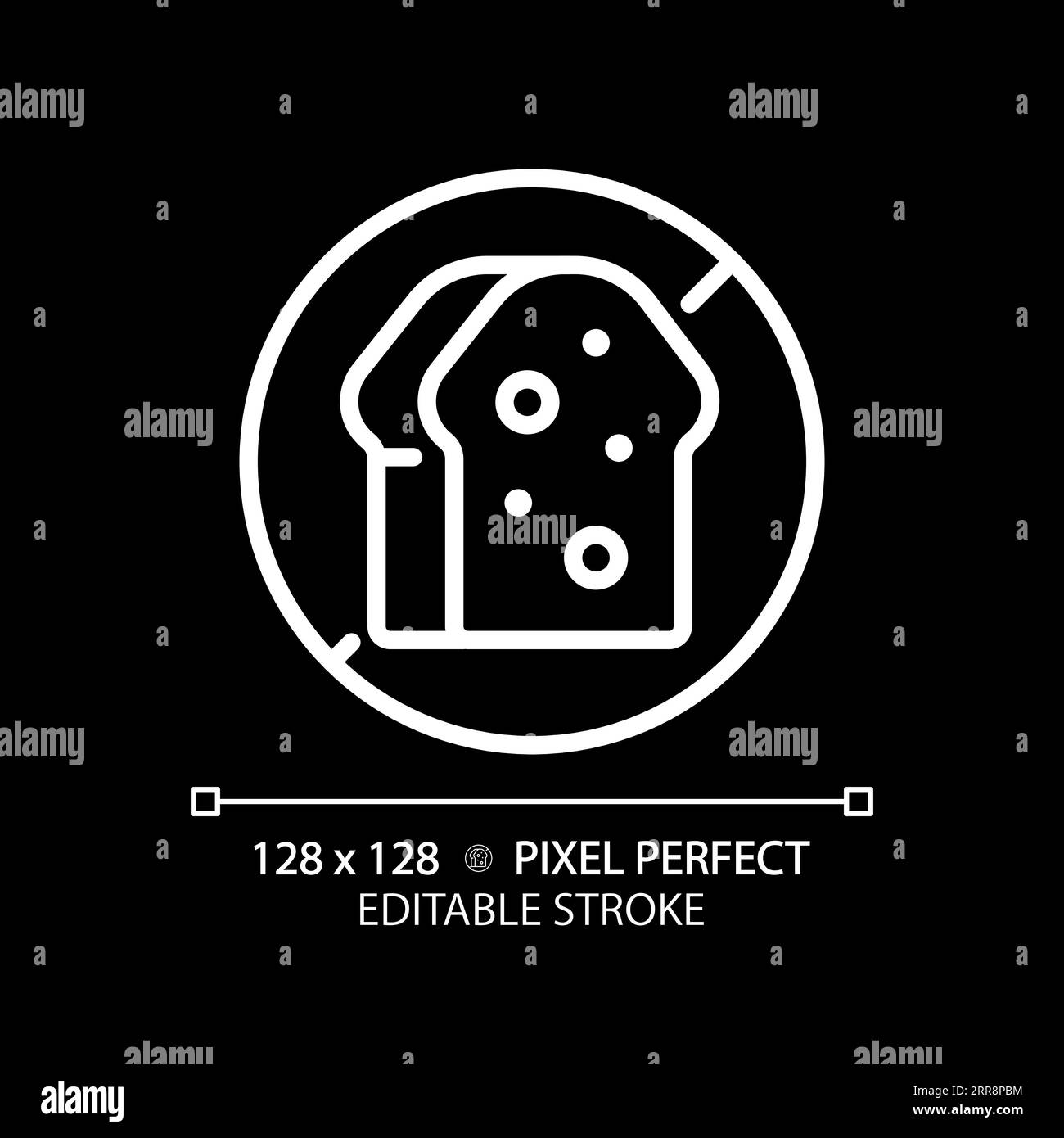 2D customizable thin linear white bread free icon Stock Vector Image ...