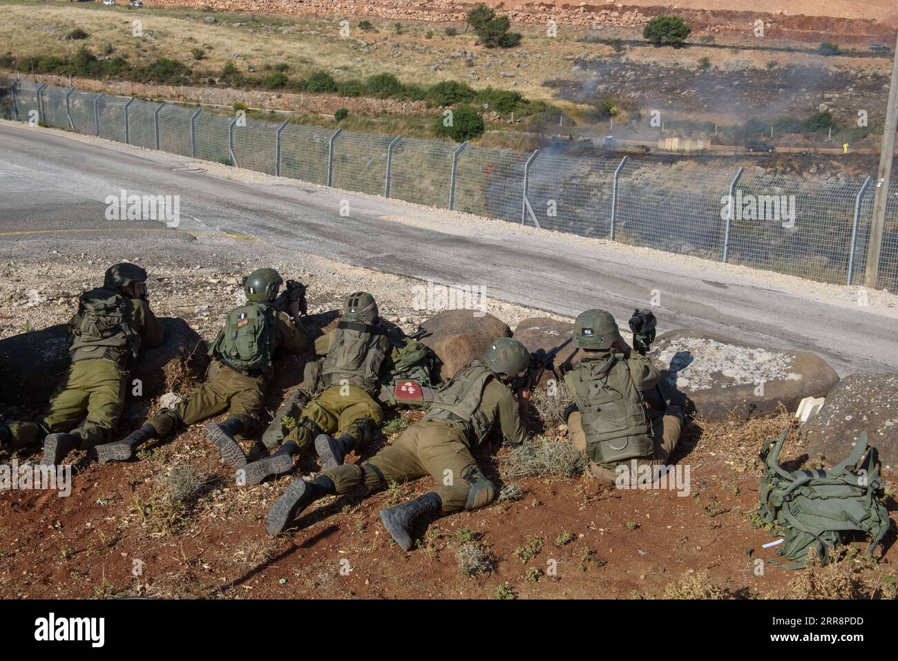 210515 -- METULA, May 15, 2021 -- Israeli soldiers deploy near northern ...
