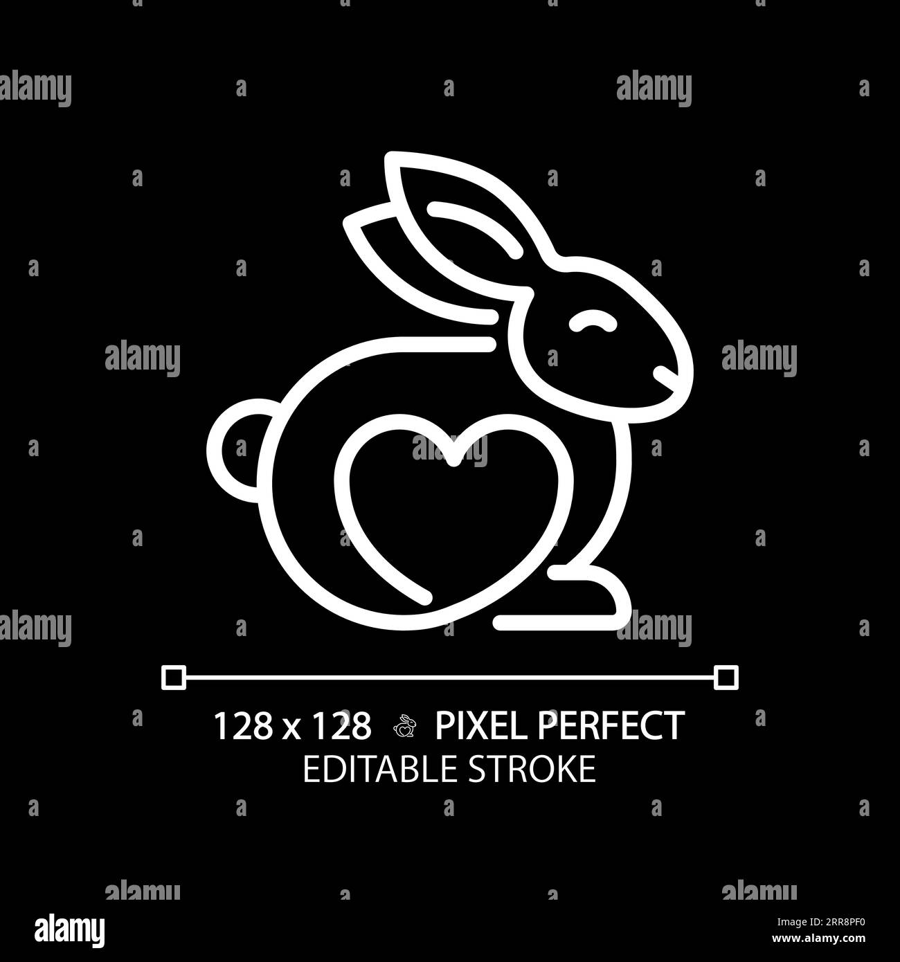 2D customizable thin linear white cruelty free icon Stock Vector Image ...