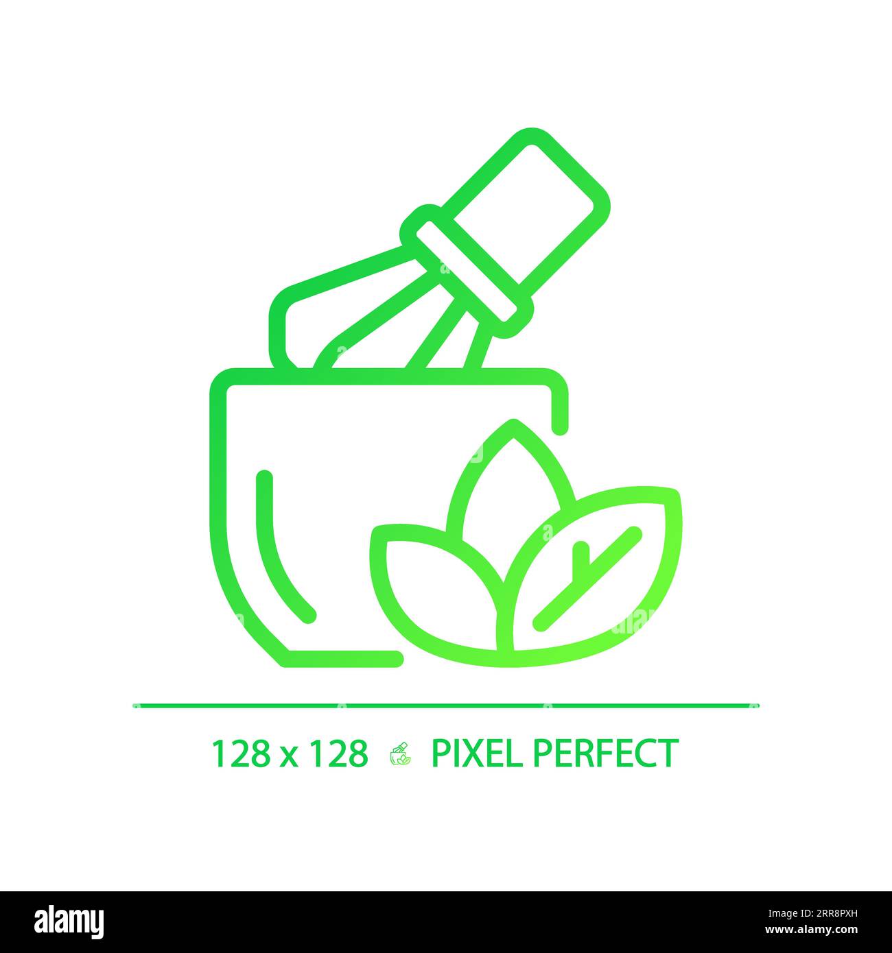 2D thin linear green gradient herbal icon Stock Vector Image & Art - Alamy