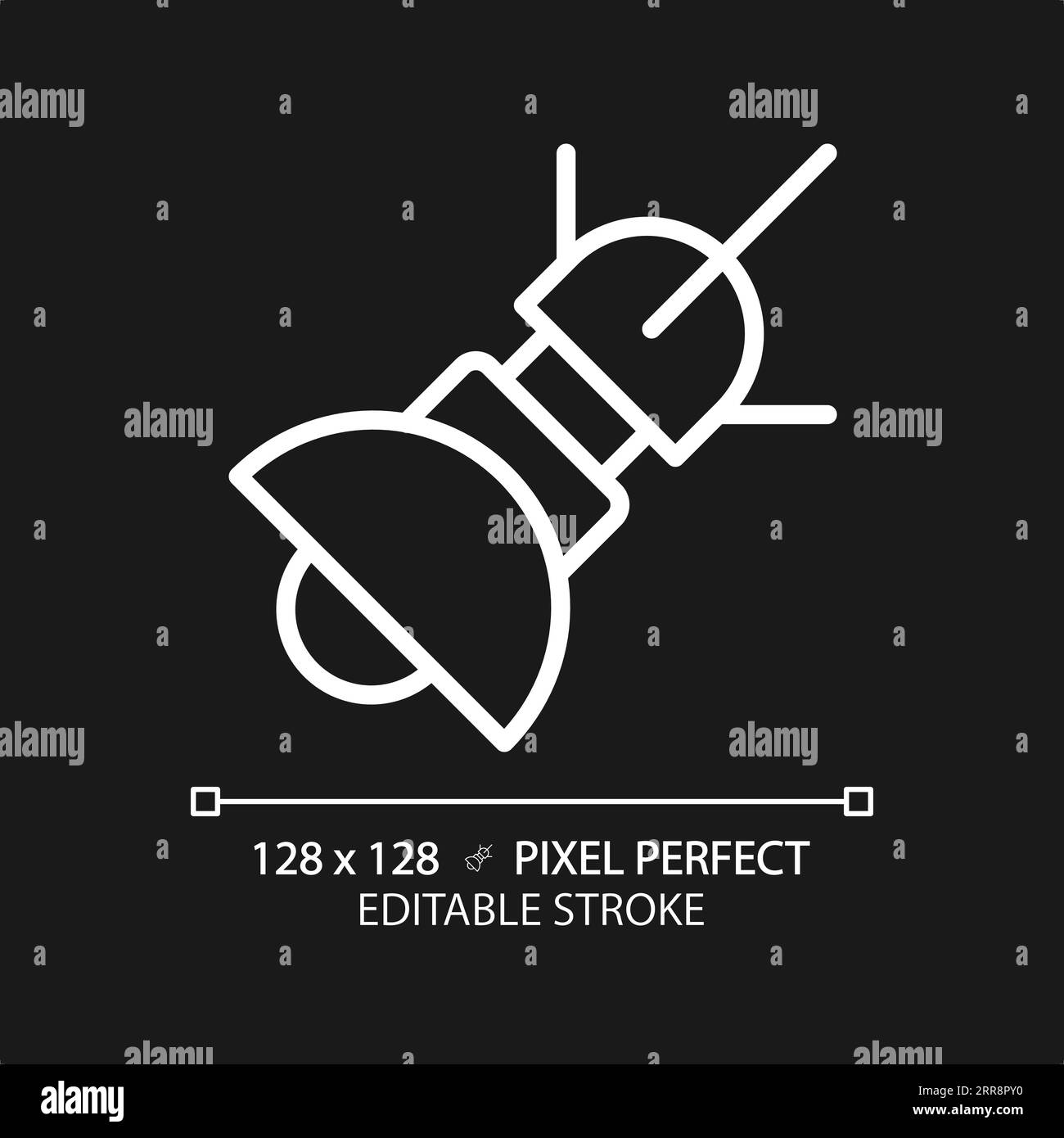 Space based radar pixel perfect white linear icon for dark theme Stock ...