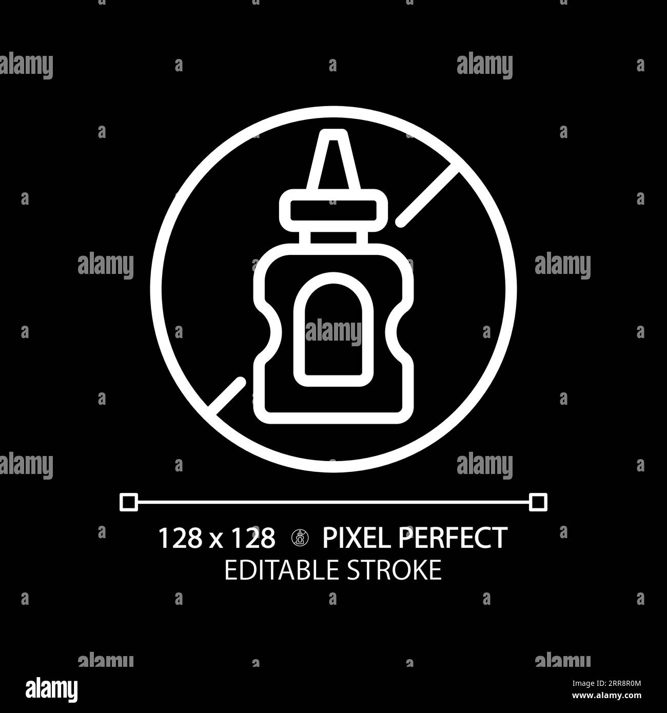 2D customizable thin linear white mustard free icon Stock Vector Image ...