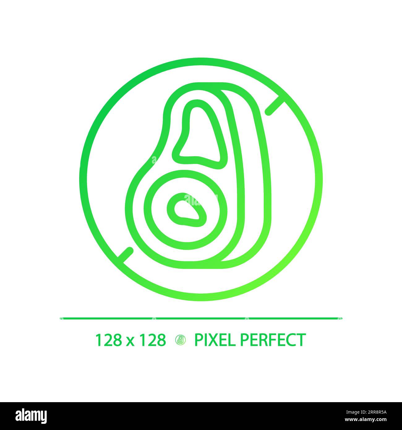2D thin linear green gradient meat free icon Stock Vector Image & Art ...