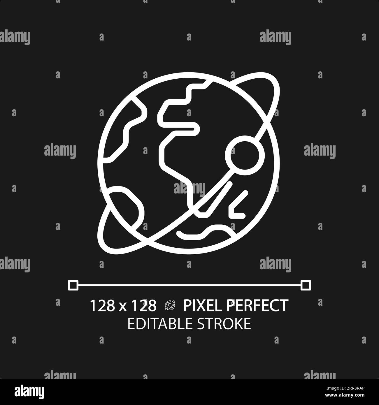 Orbit pixel perfect white linear icon for dark theme Stock Vector Image ...