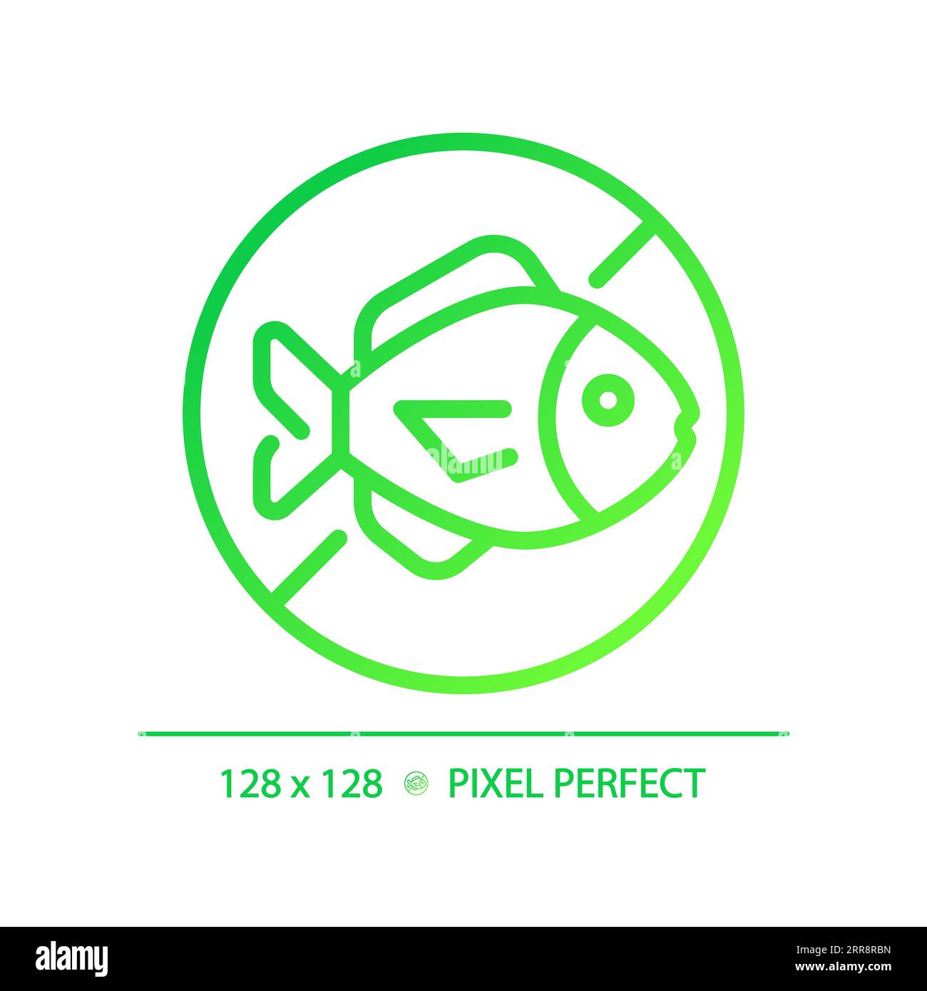 2D thin linear green gradient fish free icon Stock Vector Image & Art ...