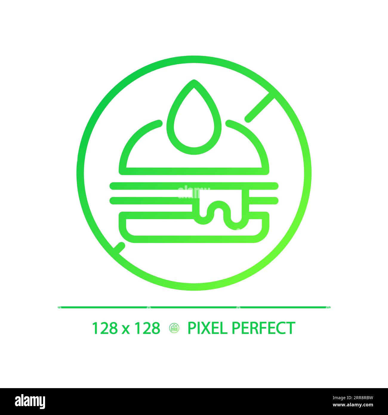 2D thin linear green gradient junk food icon Stock Vector Image & Art ...