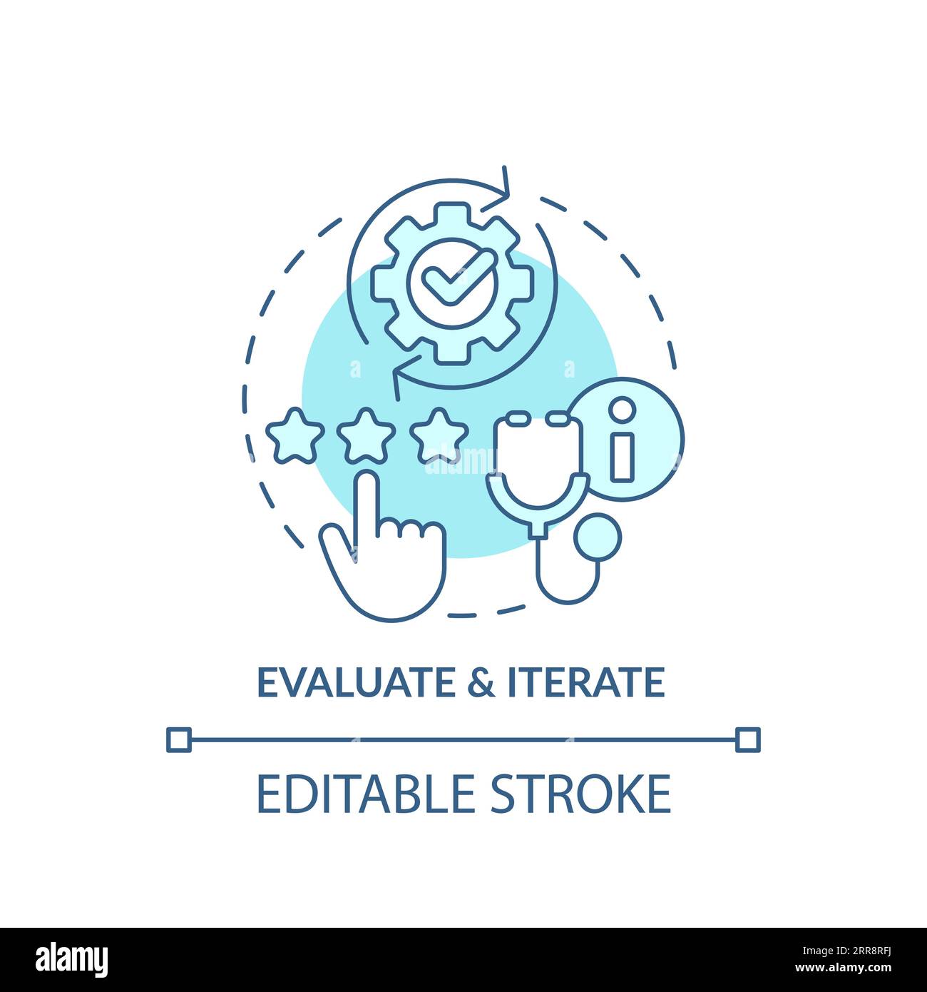 2D thin line blue icon evaluate and iterate concept Stock Vector Image & Art - Alamy