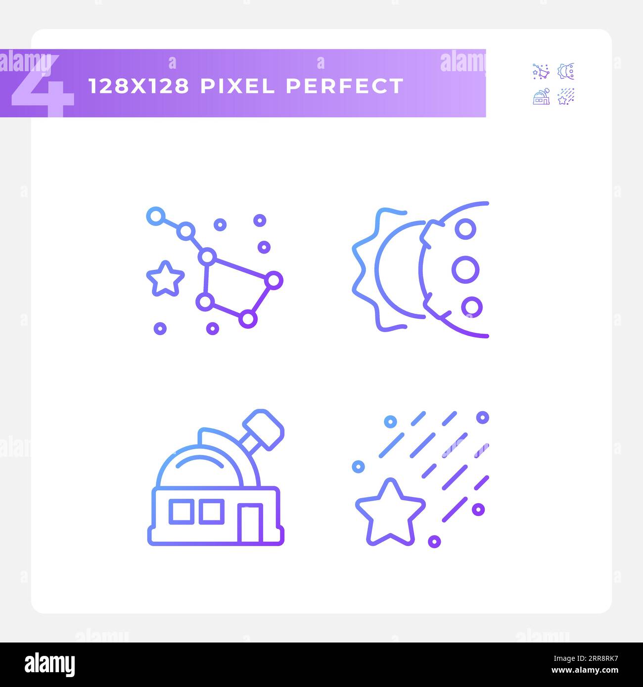 Astronomy science pixel perfect gradient linear vector icons set Stock Vector Image & Art - Alamy