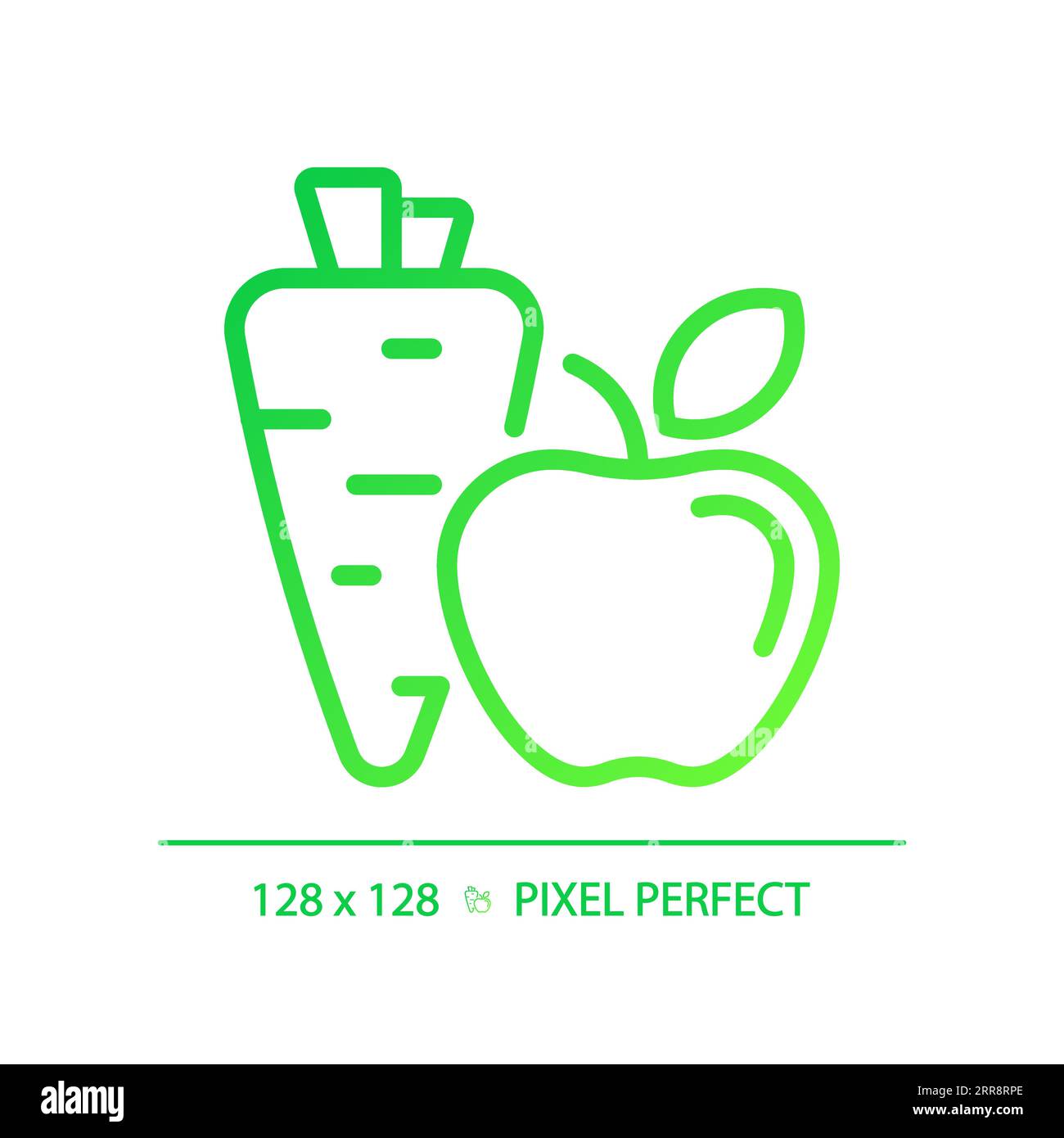 2D thin linear green gradient healthy diet icon Stock Vector Image ...