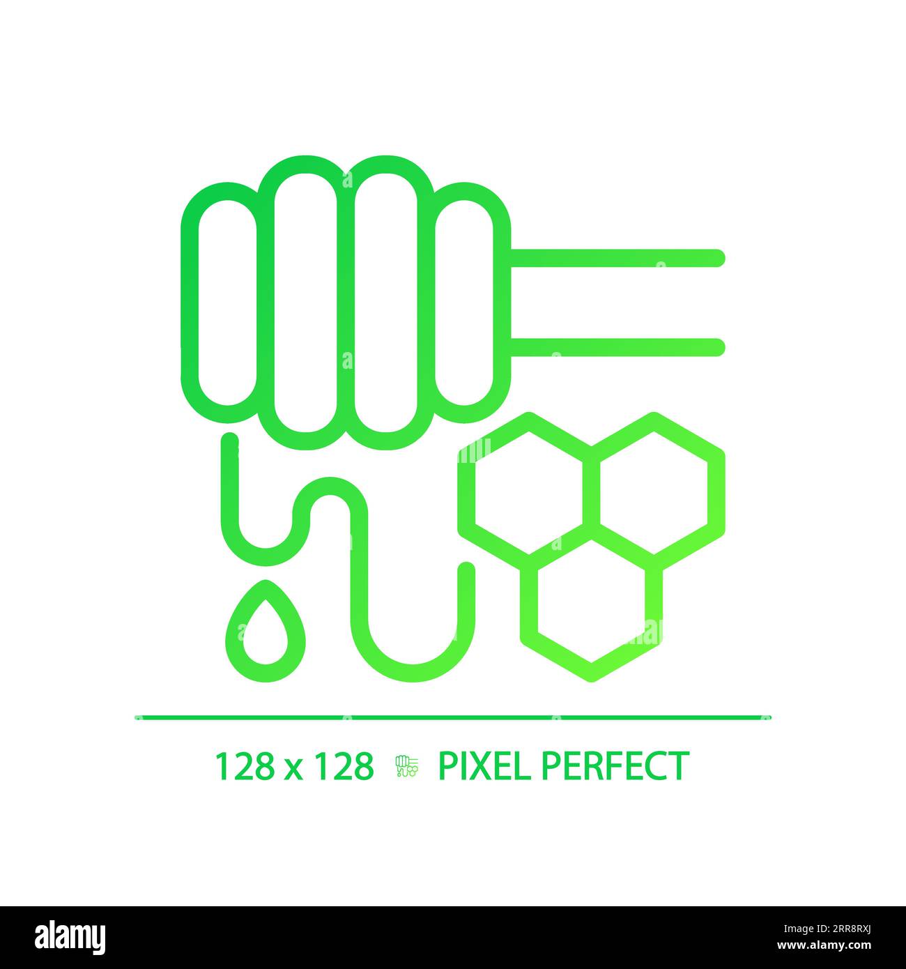 2D thin linear green gradient honey icon Stock Vector Image & Art - Alamy