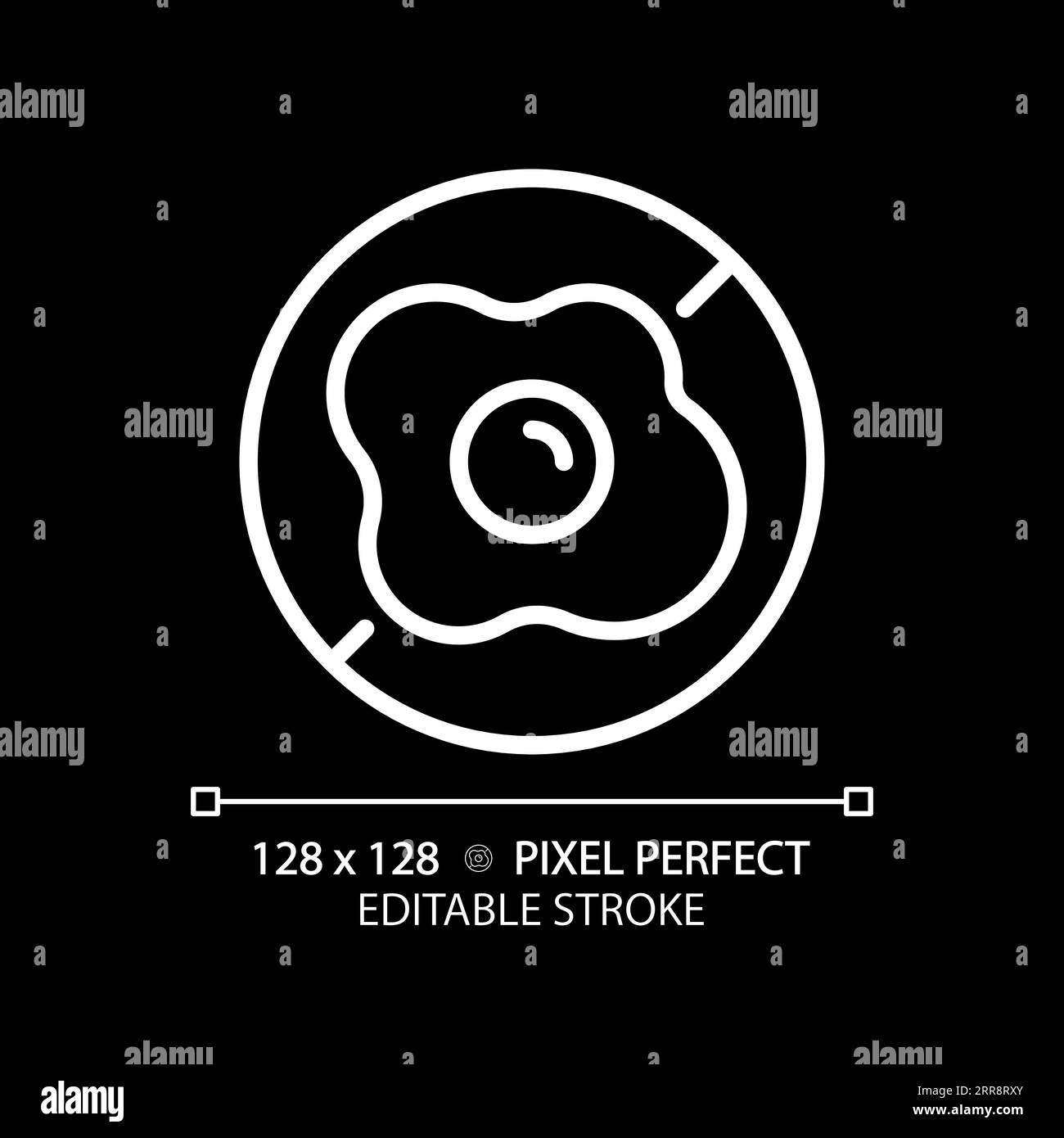 2D customizable thin linear white egg free icon Stock Vector Image ...