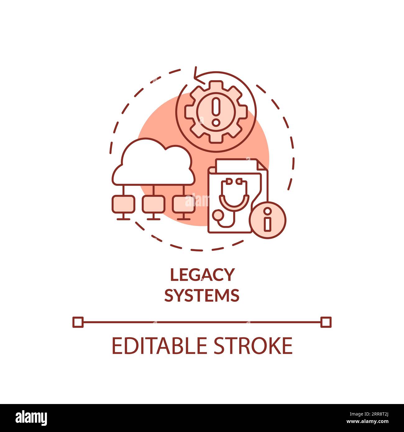 2D thin line red icon legacy systems concept Stock Vector Image & Art - Alamy