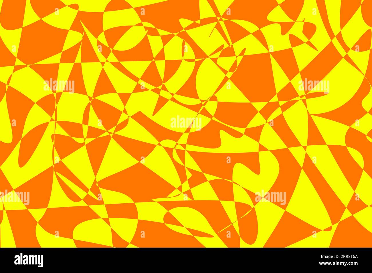 Illustration of futuristic chaotic shapes and lines of tiger orange and ...