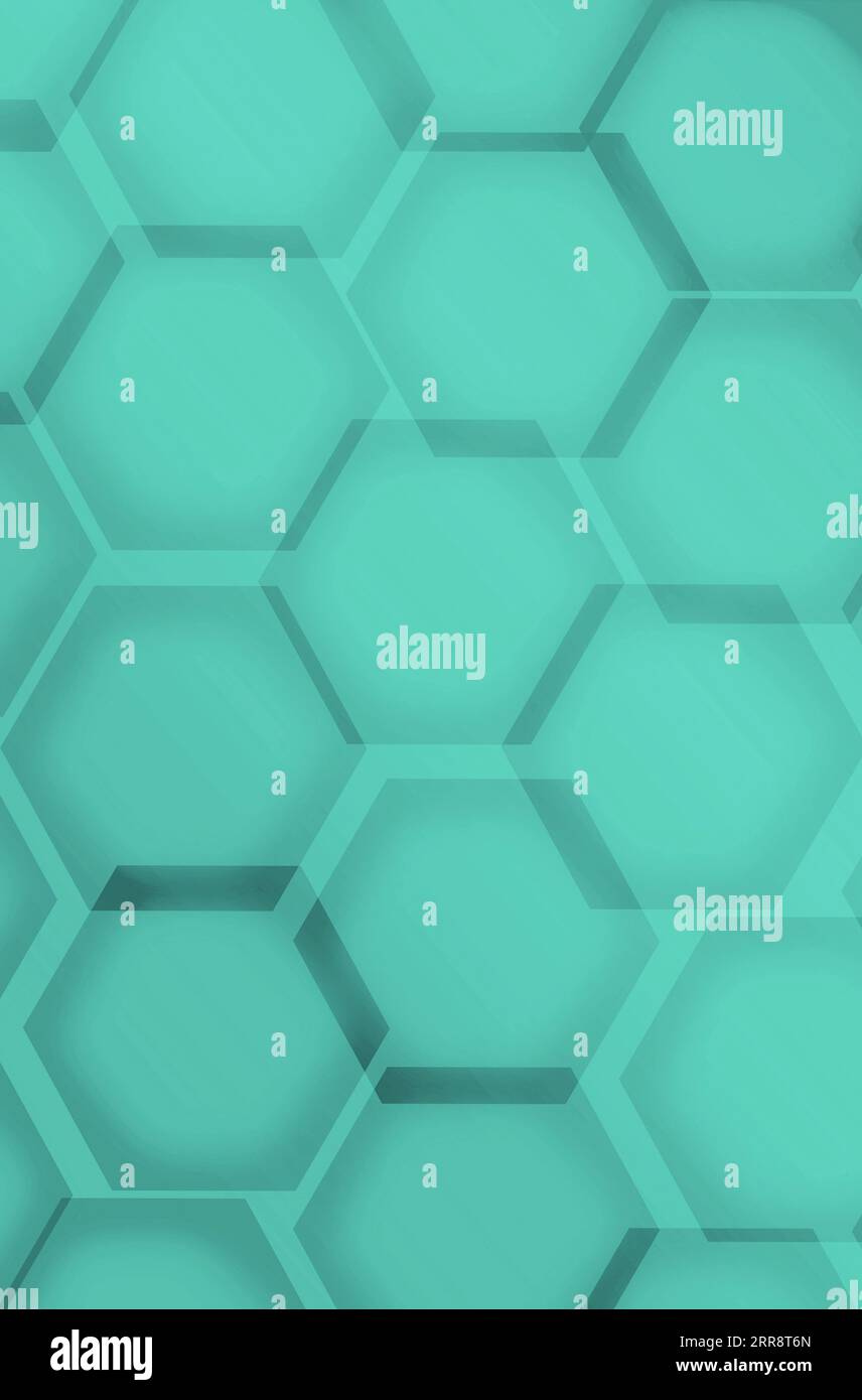 Gradient blue green 3D hexagon shape pattern for abstract background ...