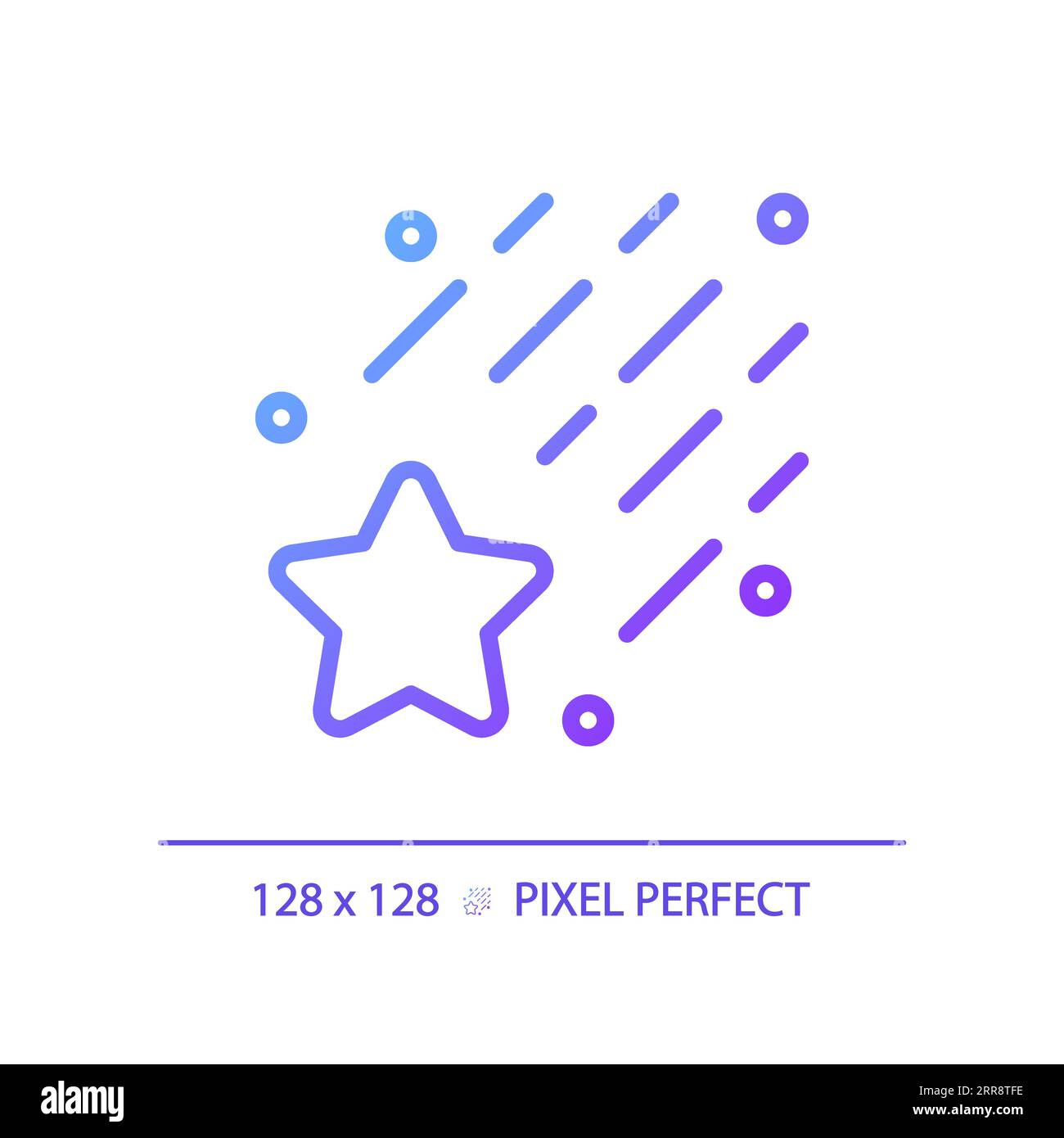 Falling star pixel perfect gradient linear vector icon Stock Vector ...