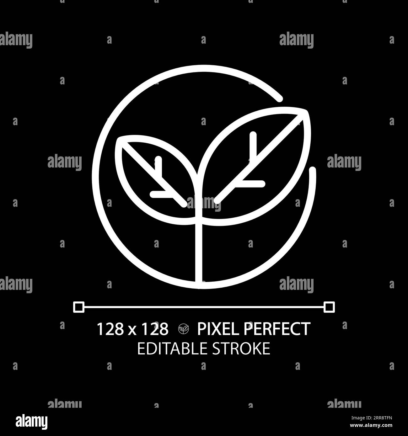2D customizable thin linear white vegetarian icon Stock Vector Image ...