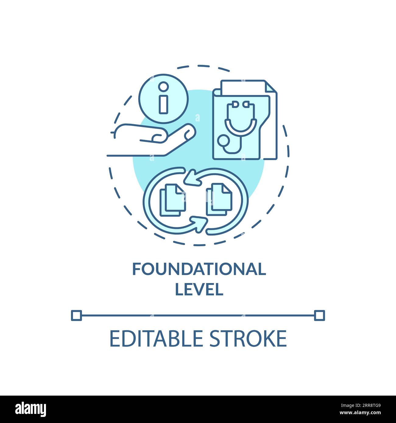 2d Thin Line Blue Icon Foundational Level Concept Stock Vector Image
