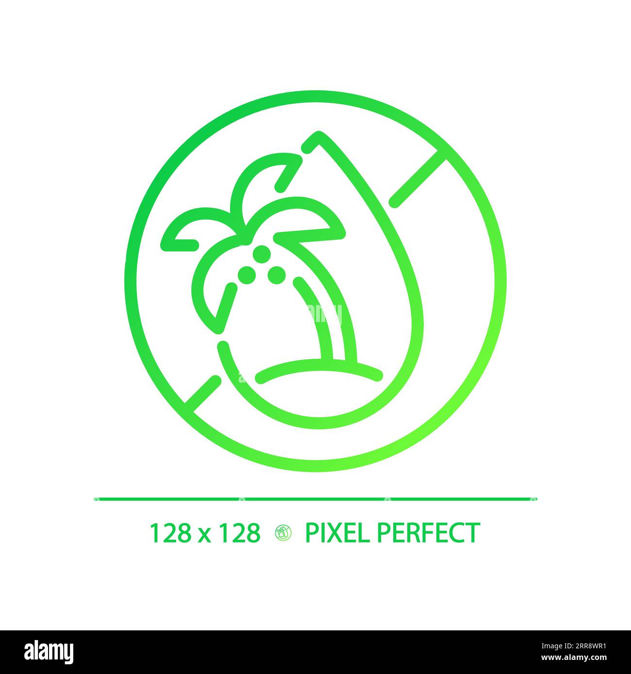 2D thin linear green gradient palm oil free icon Stock Vector Image ...