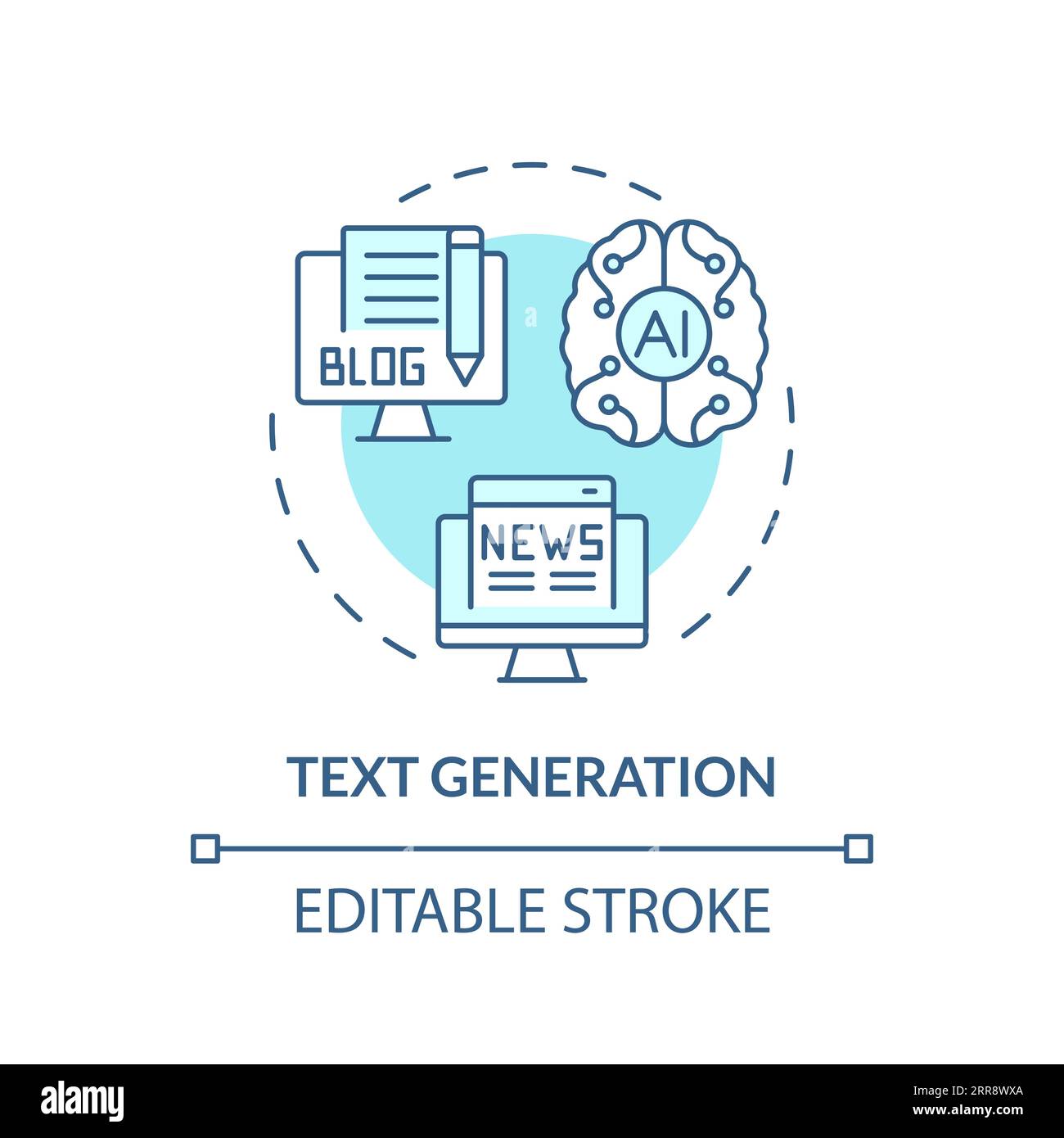 2D customizable text generation line icon concept Stock Vector Image ...