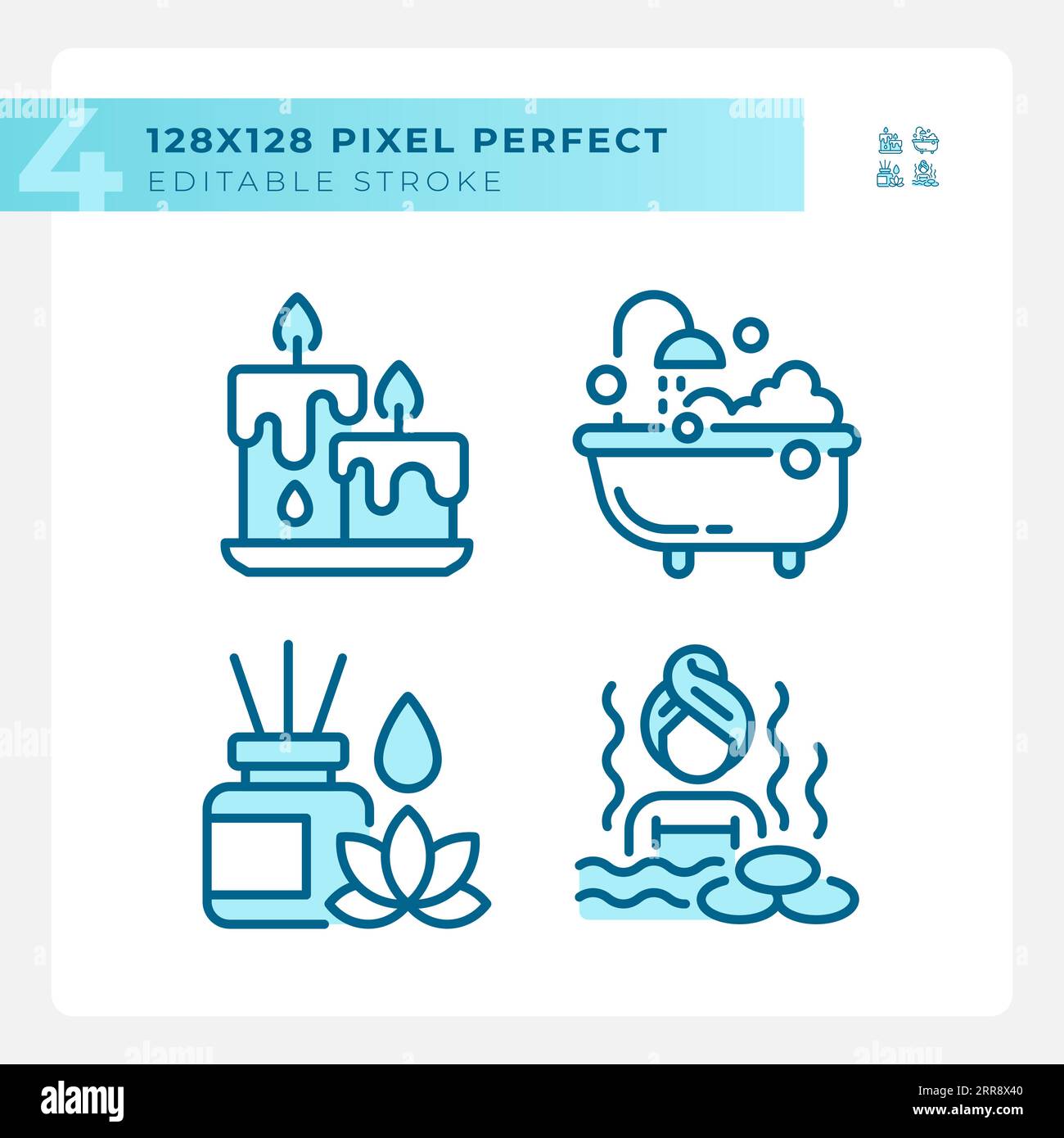 Editable pixel perfect meditation line icons set Stock Vector Image ...