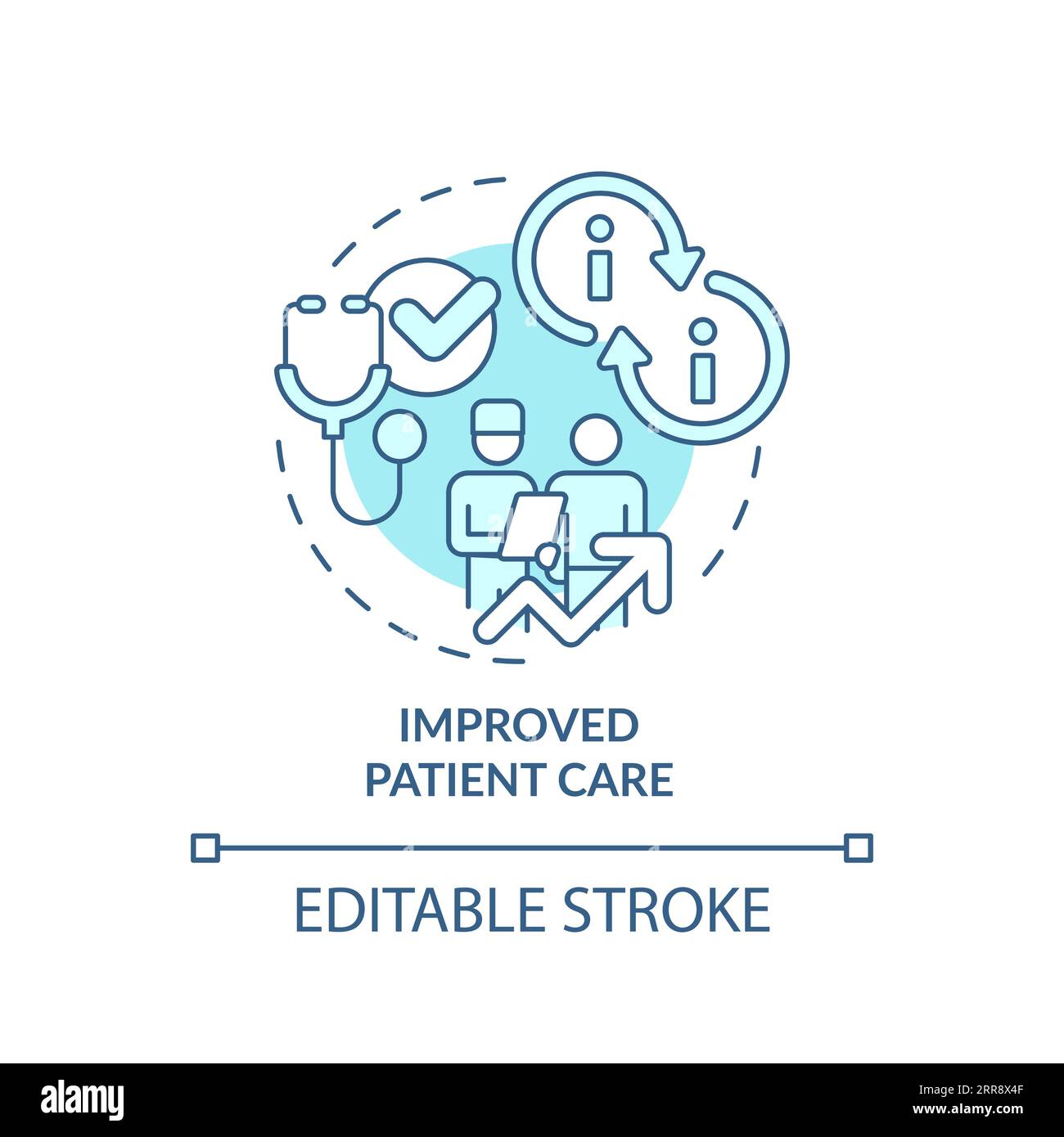 2D thin line blue icon improved patient care concept Stock Vector Image ...