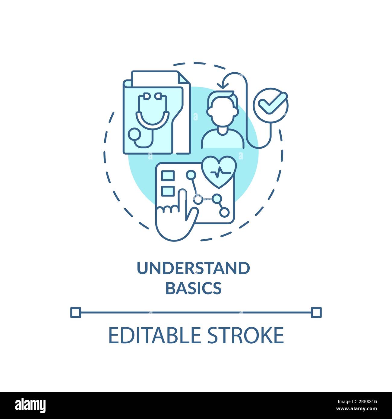 2D thin line blue icon understand basics concept Stock Vector Image & Art - Alamy