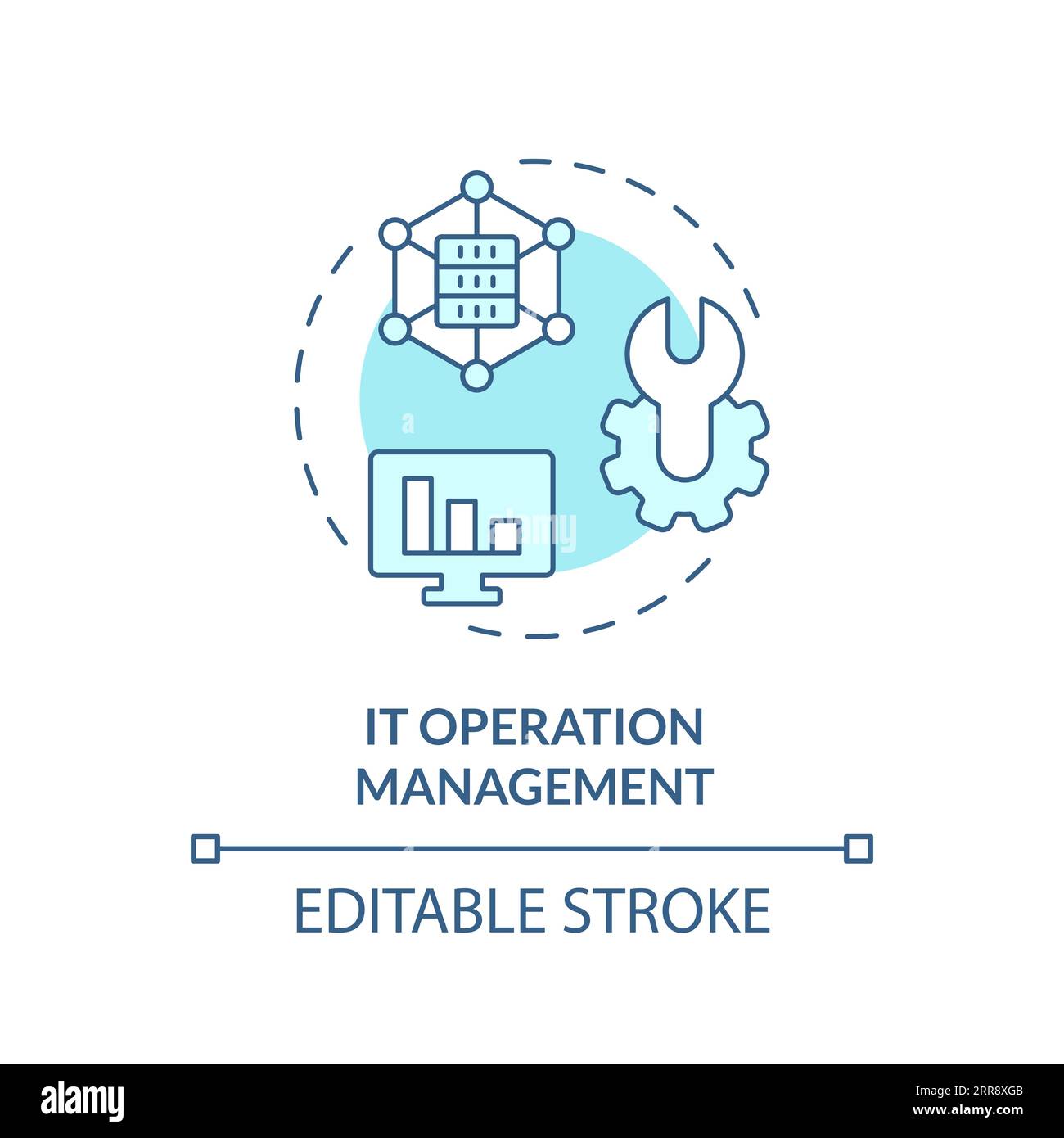 2D thin linear blue IT operation management icon Stock Vector Image & Art - Alamy