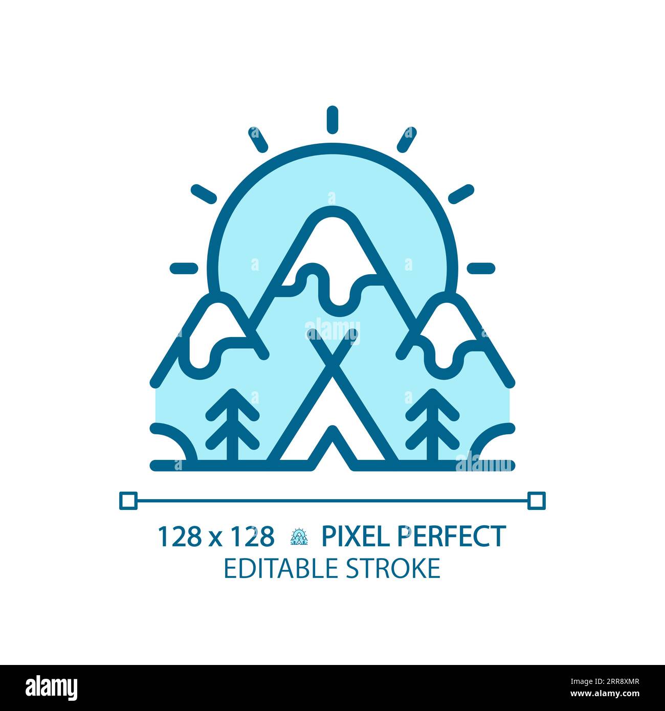 2D customizable camping and mountain linear icon Stock Vector Image ...