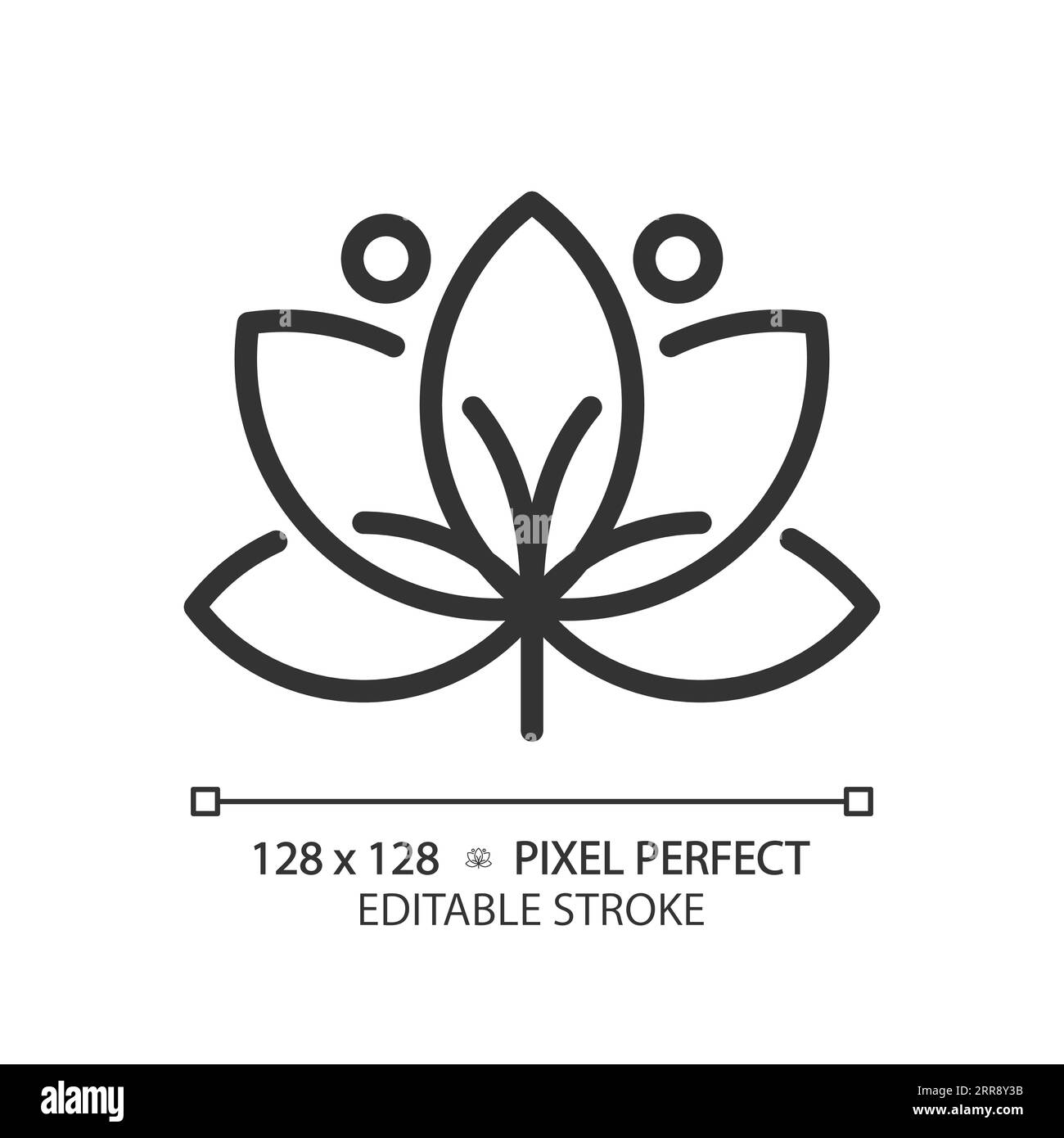 2D customizable lotus black linear icon Stock Vector Image & Art - Alamy