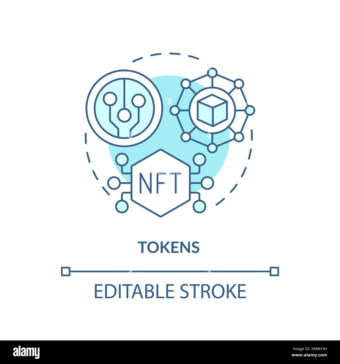 2D tokens blue line icon concept Stock Vector Image & Art - Alamy
