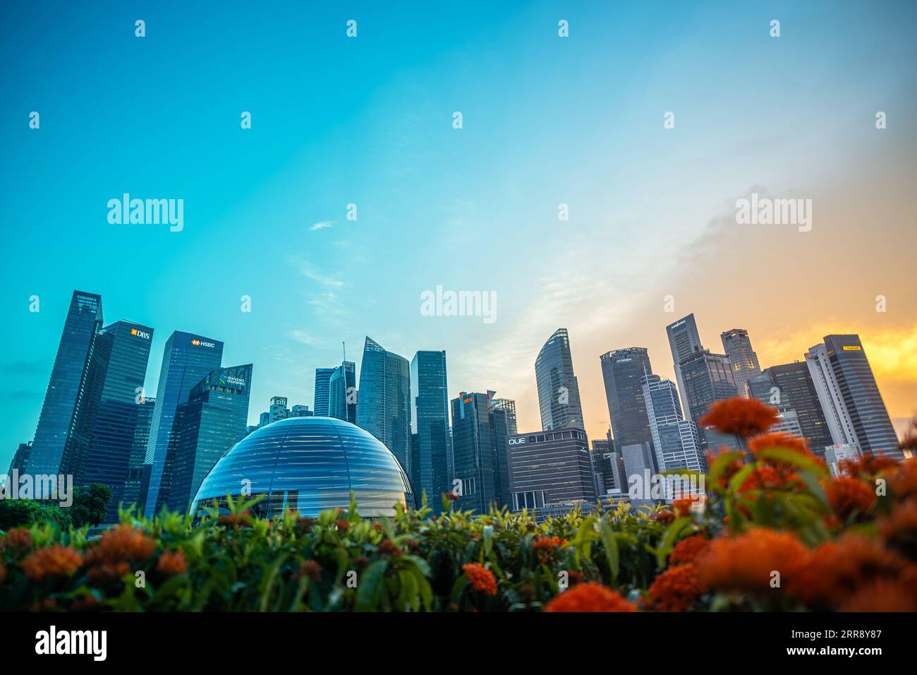 Singapore, August 14, 2023; Floating Apple store at Central Business ...