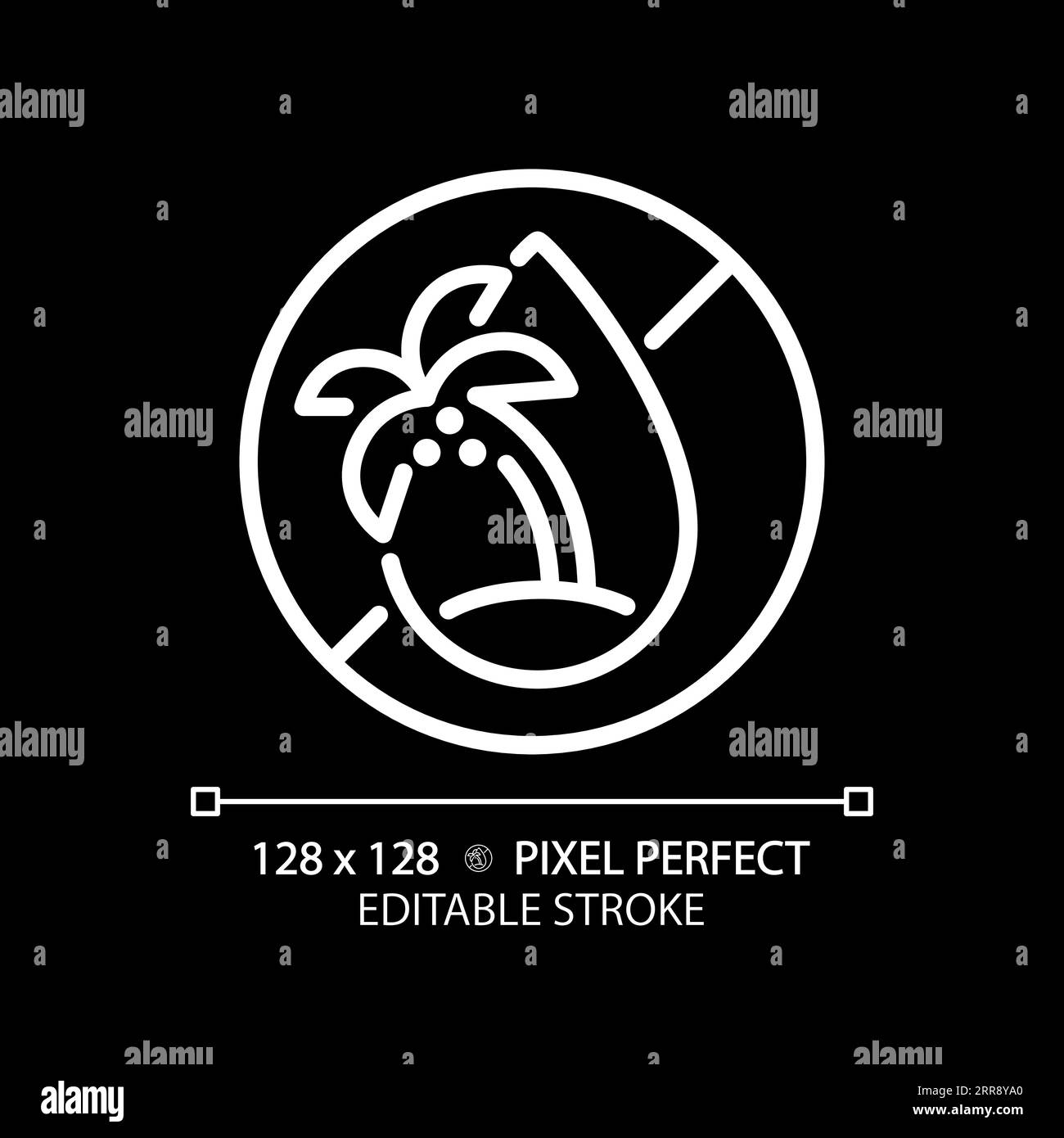 2D customizable thin linear white palm oil free icon Stock Vector Image & Art - Alamy