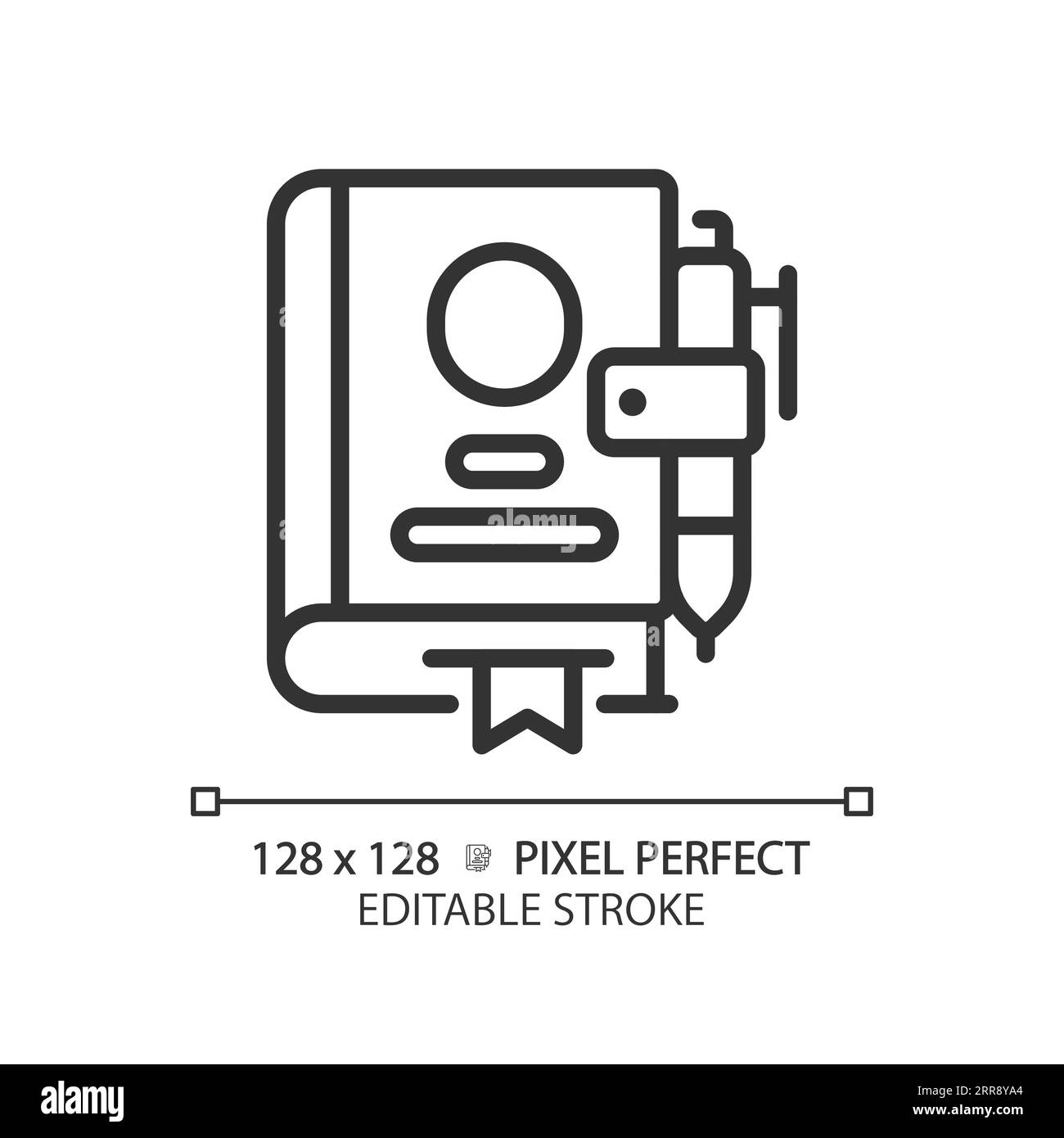 2D customizable book black linear icon Stock Vector Image & Art - Alamy