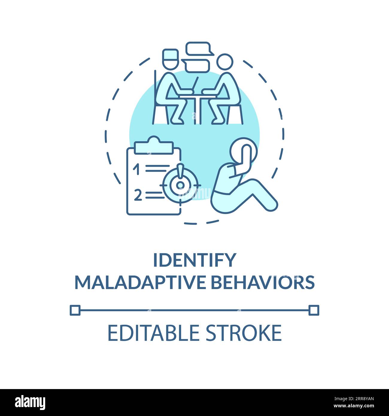 2D identify maladaptive behaviors blue line icon concept Stock Vector Image & Art - Alamy