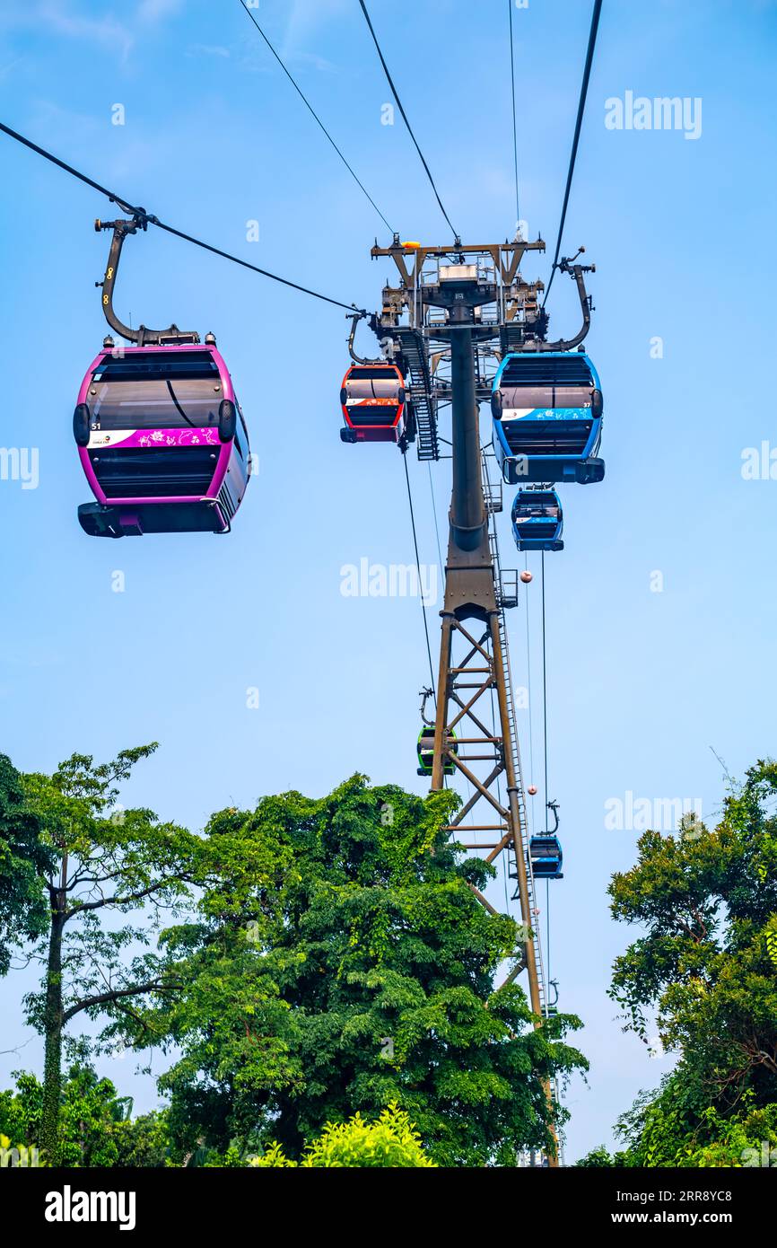 Singapore, August 14, 2023: Sentosa Cable Car is a gondola lift ...