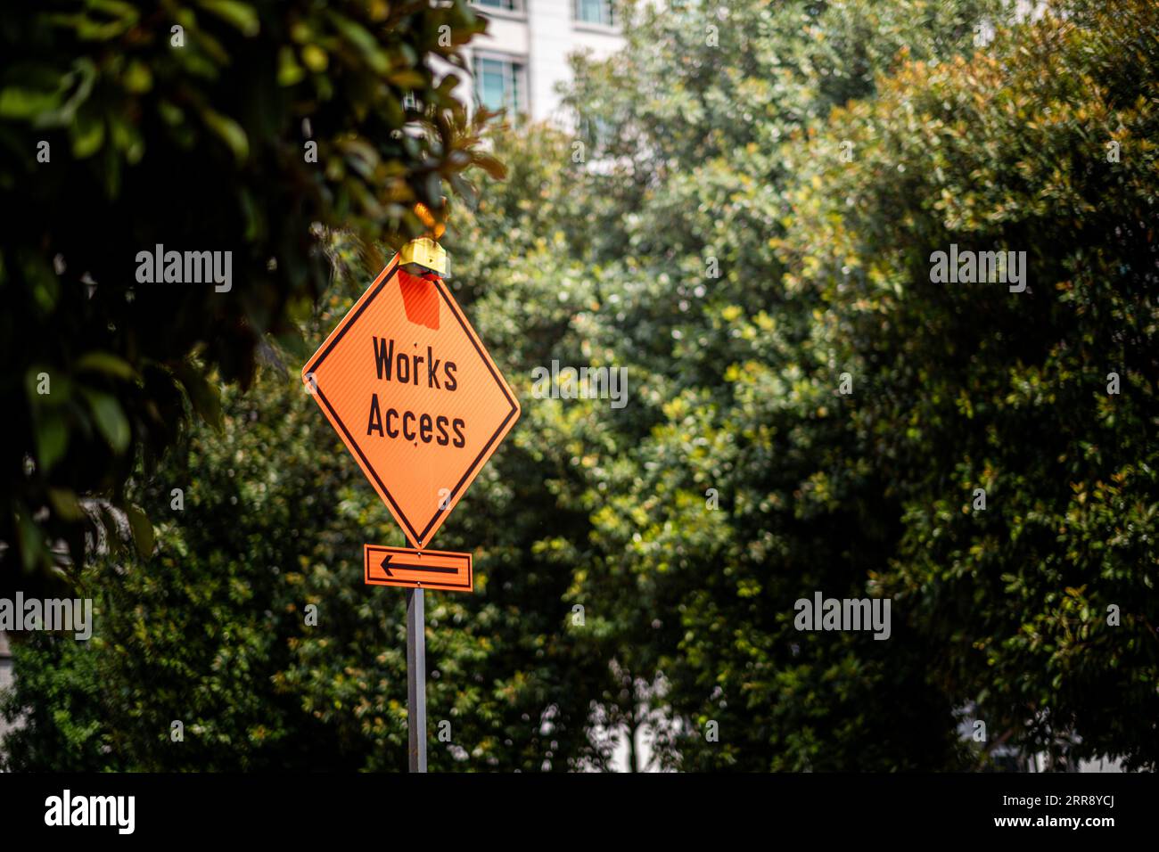 Works access sign hi-res stock photography and images - Alamy