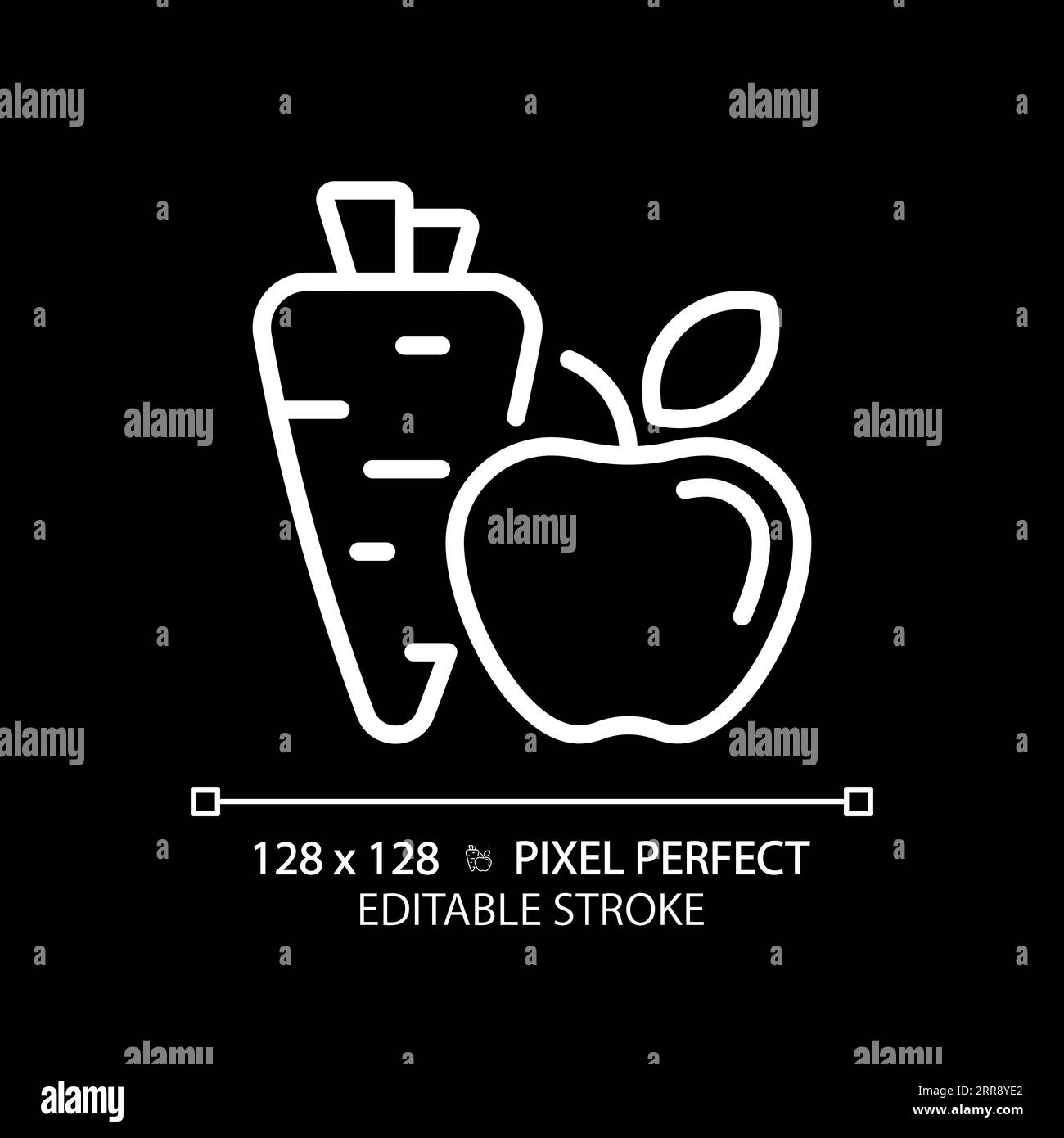 2D customizable thin linear white healthy diet icon Stock Vector Image ...