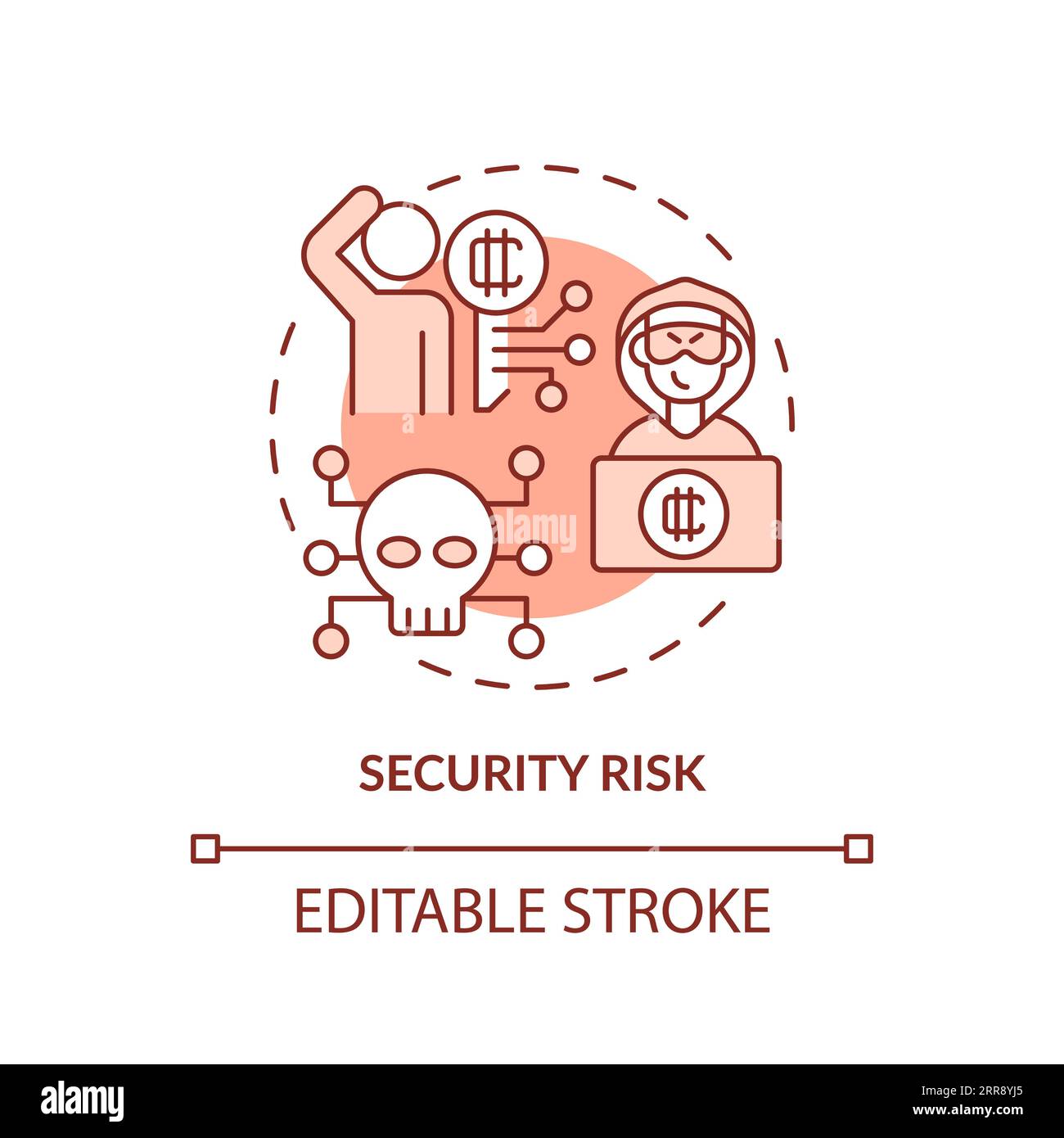 2D security risk red line icon concept Stock Vector Image & Art - Alamy