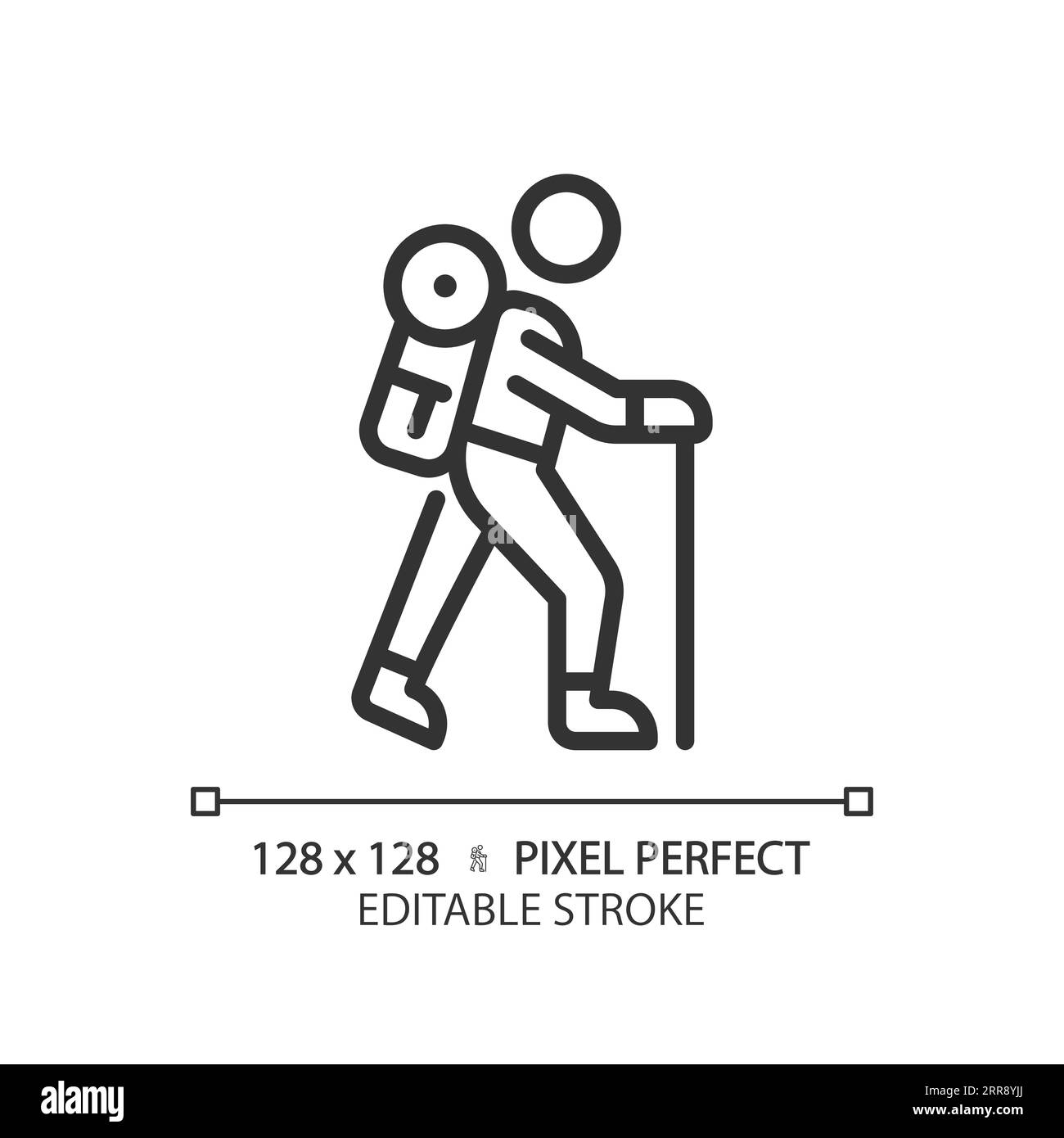 2D customizable hiking black linear icon Stock Vector Image & Art - Alamy