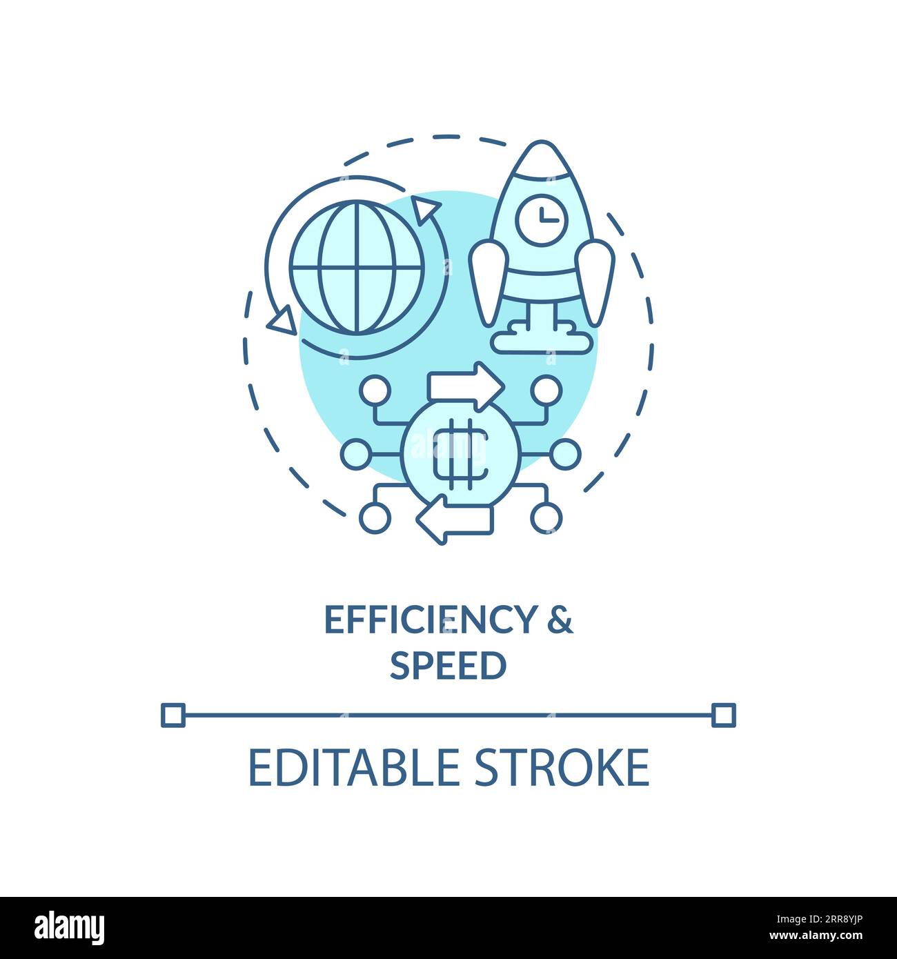 2D efficiency and speed blue line icon concept Stock Vector Image & Art ...