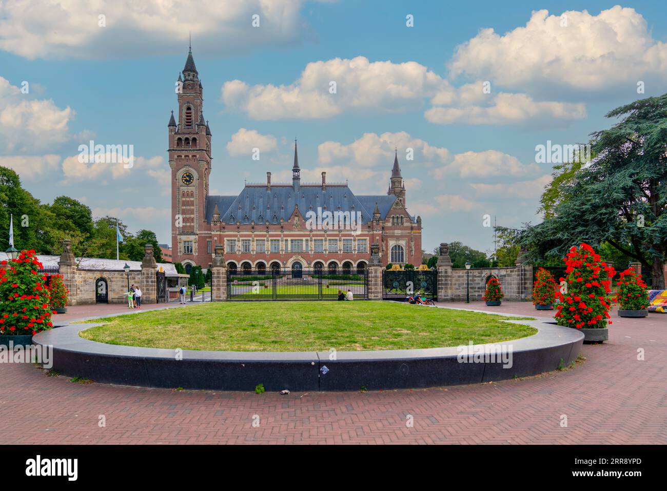 The Hague, Holland-July 26 2023: View of facade of Peace Palace ...
