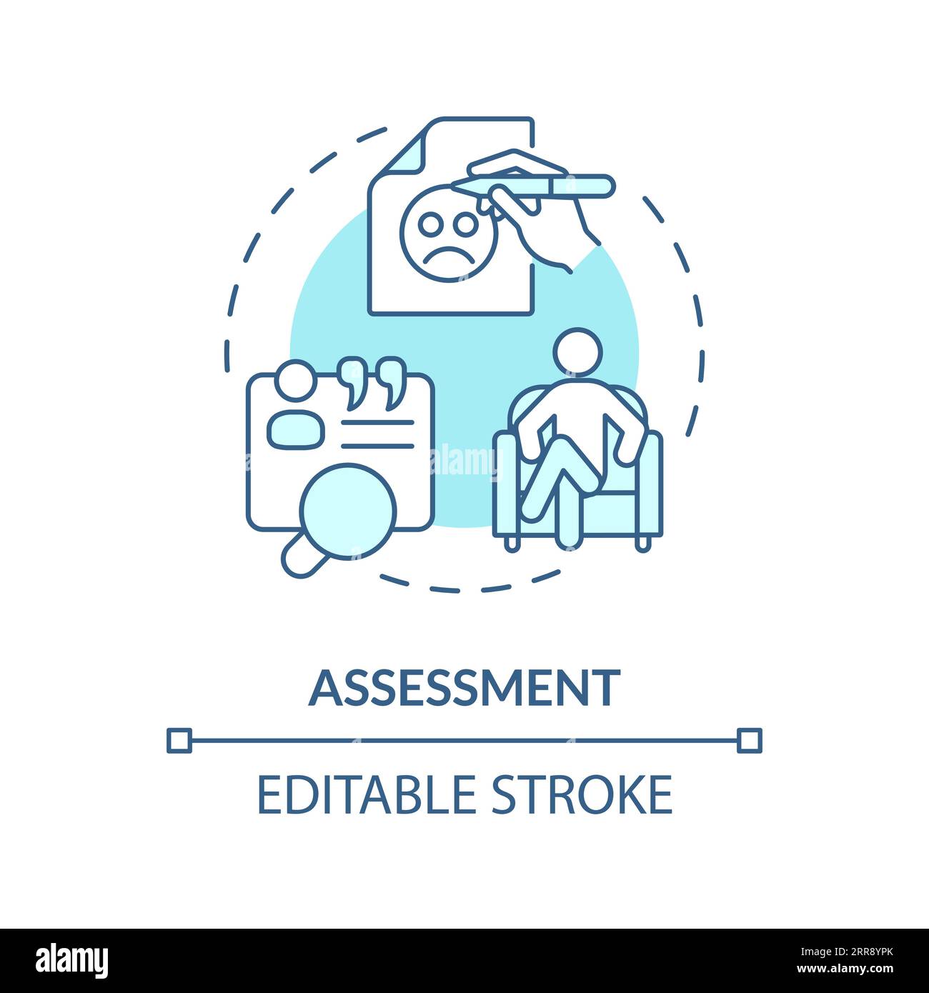 2D assessment blue line icon concept Stock Vector Image & Art - Alamy