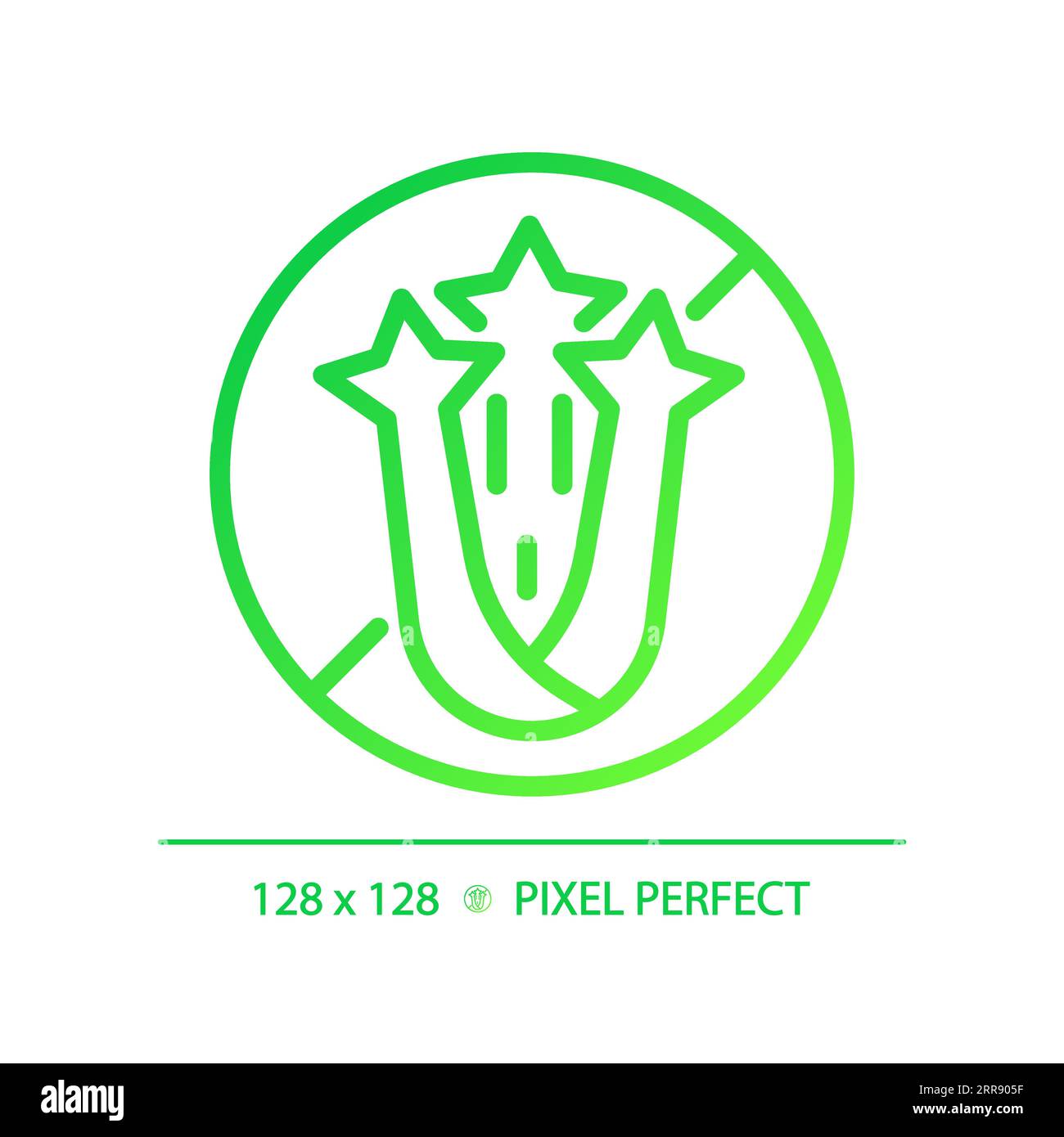 2D thin linear green gradient celery free icon Stock Vector Image & Art - Alamy