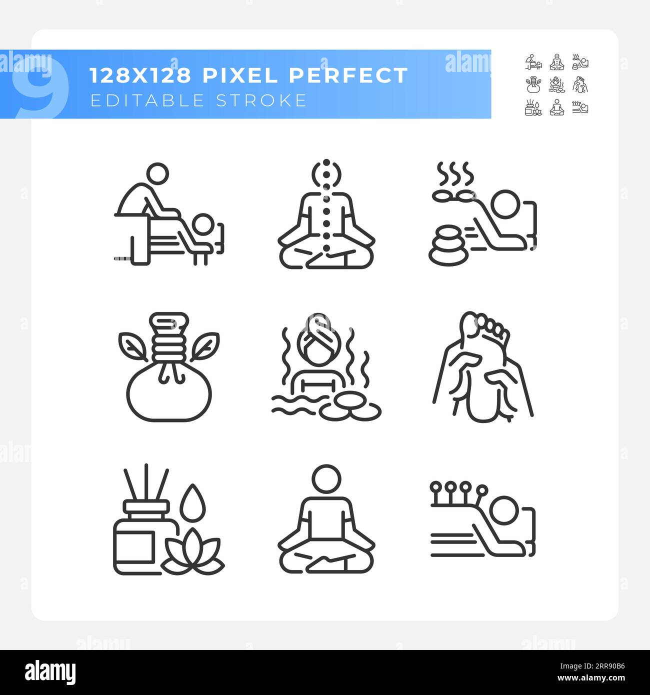 Editable black meditation icons set Stock Vector Image & Art - Alamy