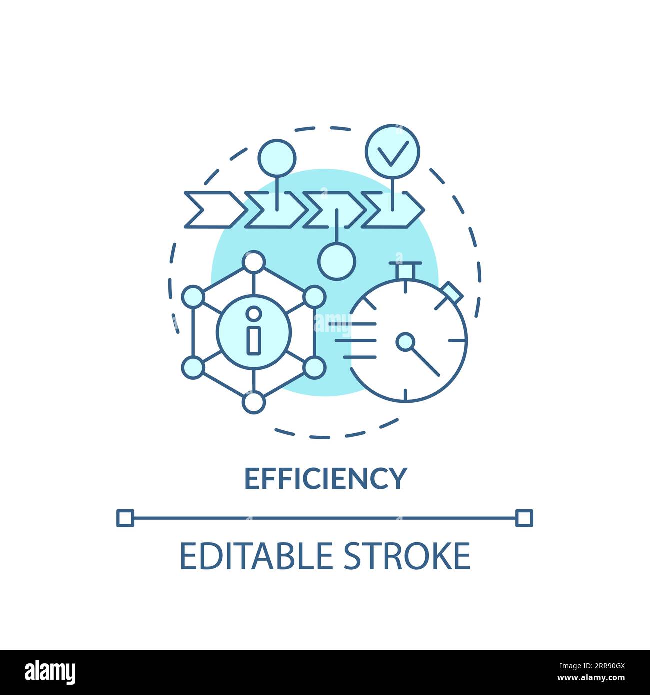 2D thin line blue icon efficiency concept Stock Vector Image & Art - Alamy