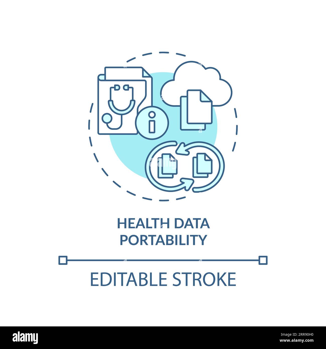 2D thin line blue icon health data portability concept Stock Vector Image & Art - Alamy