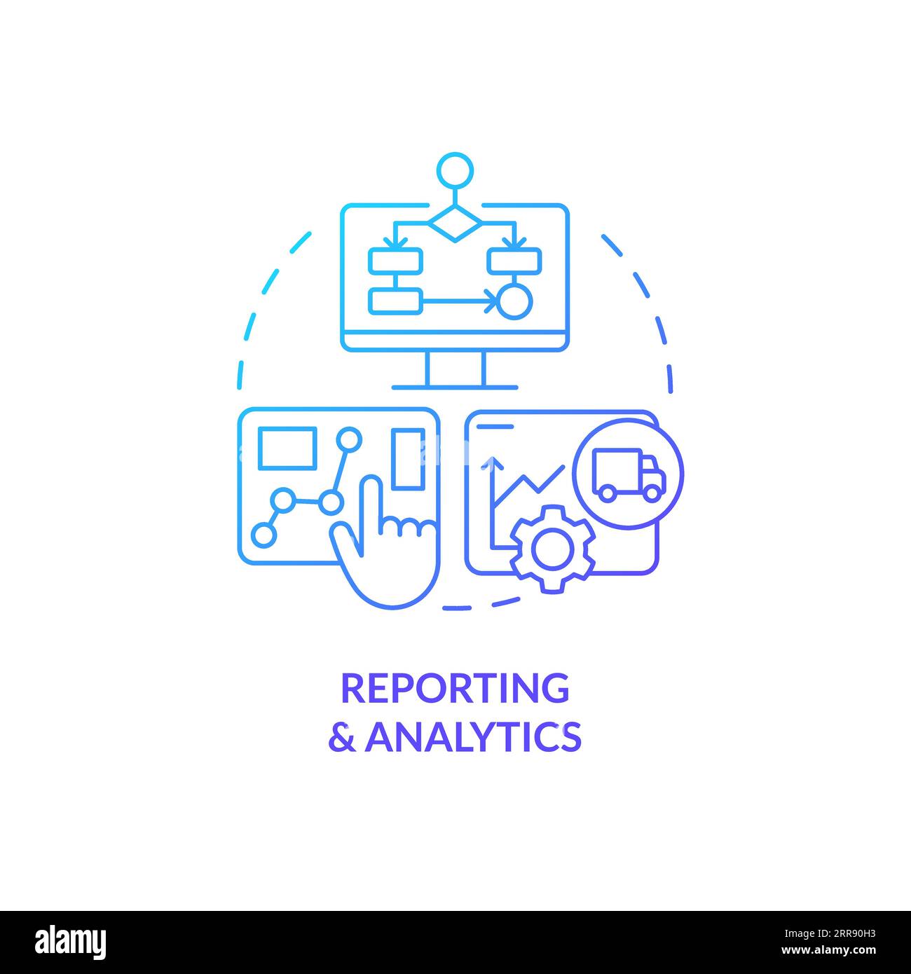 2D reporting and analytics gradient line icon concept Stock Vector Image & Art - Alamy